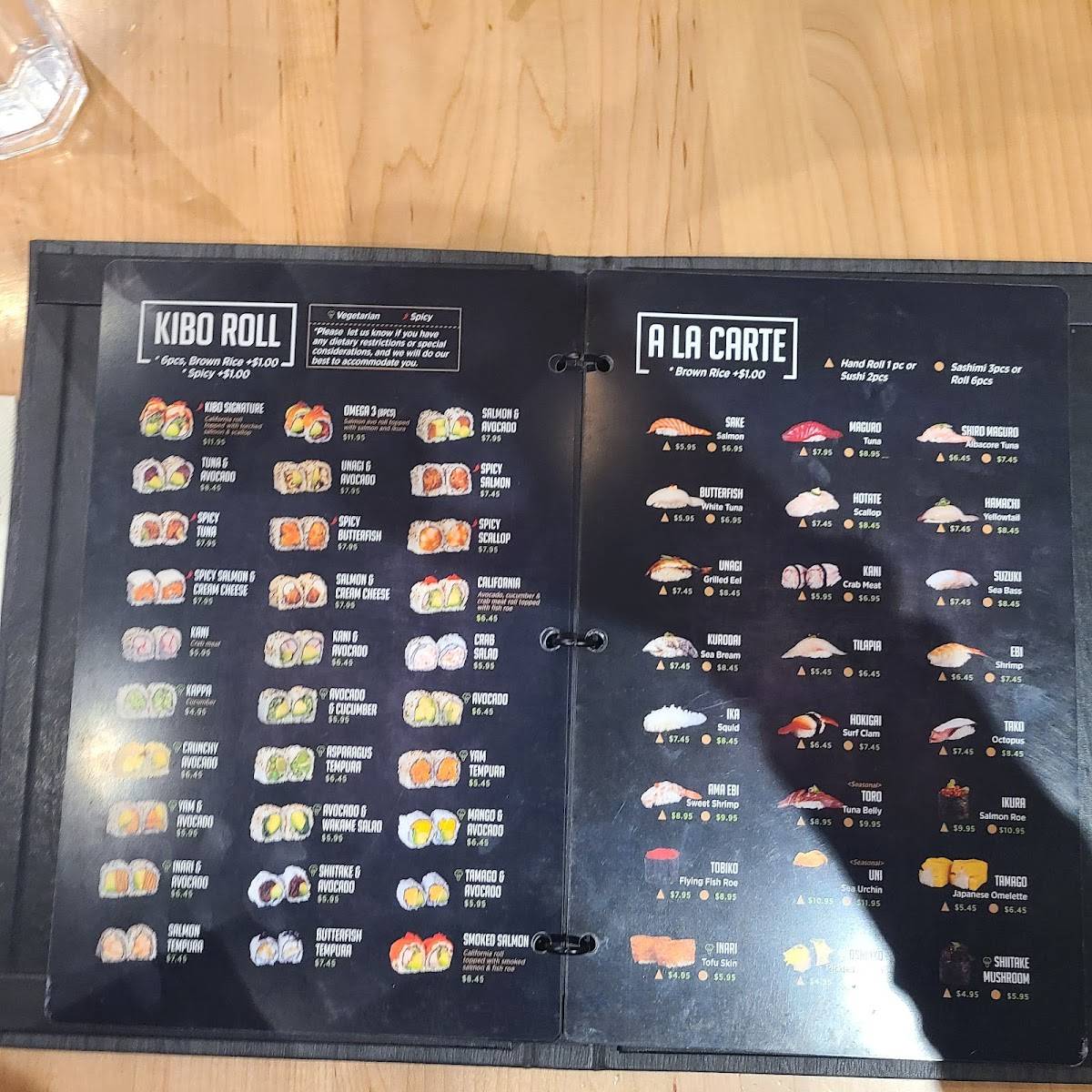 Menu at kibo Sushi house - Upper Canada Mall restaurant, Newmarket