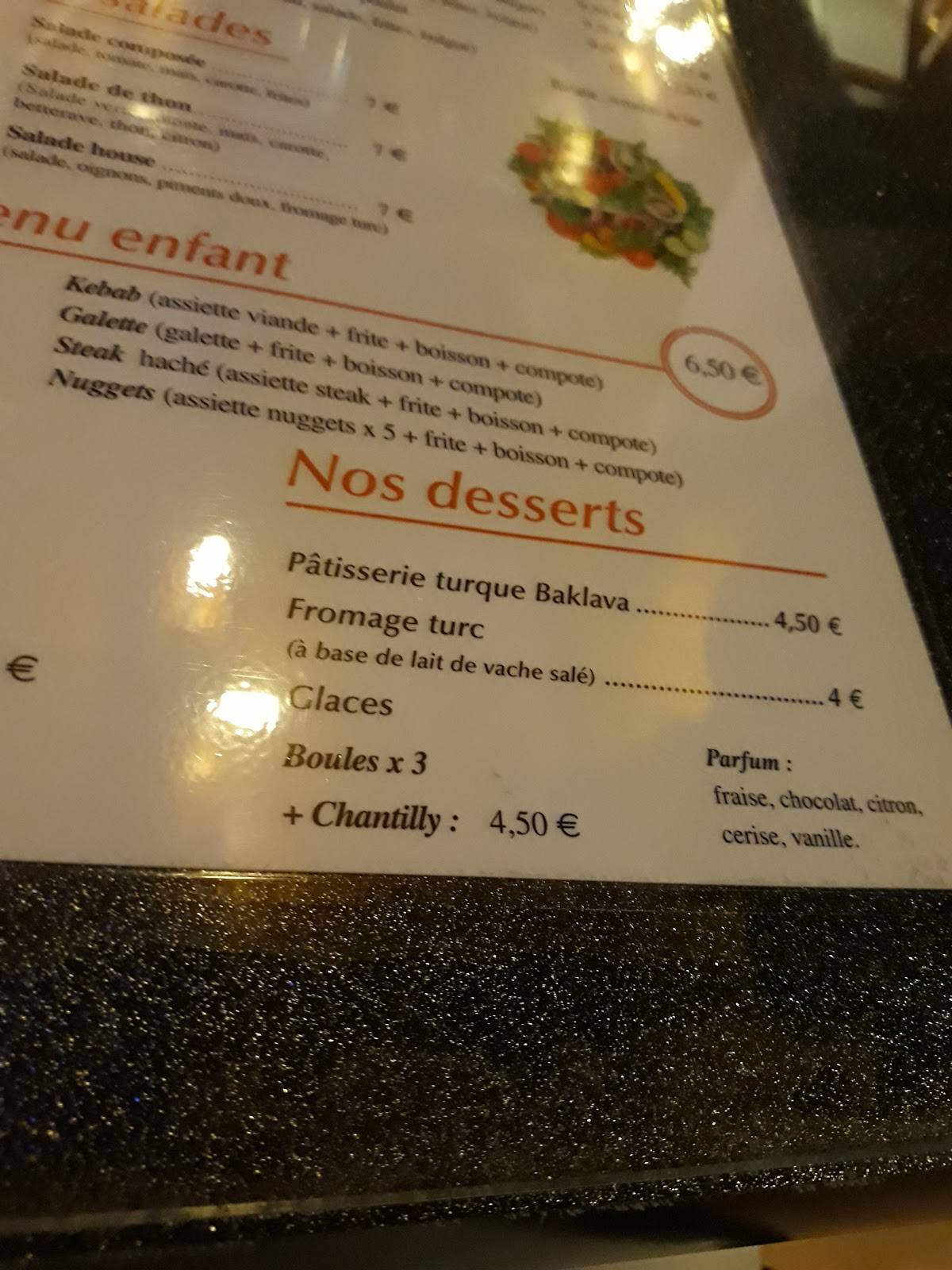 Menu au my Kebab, Châteauneuf-sur-Isère