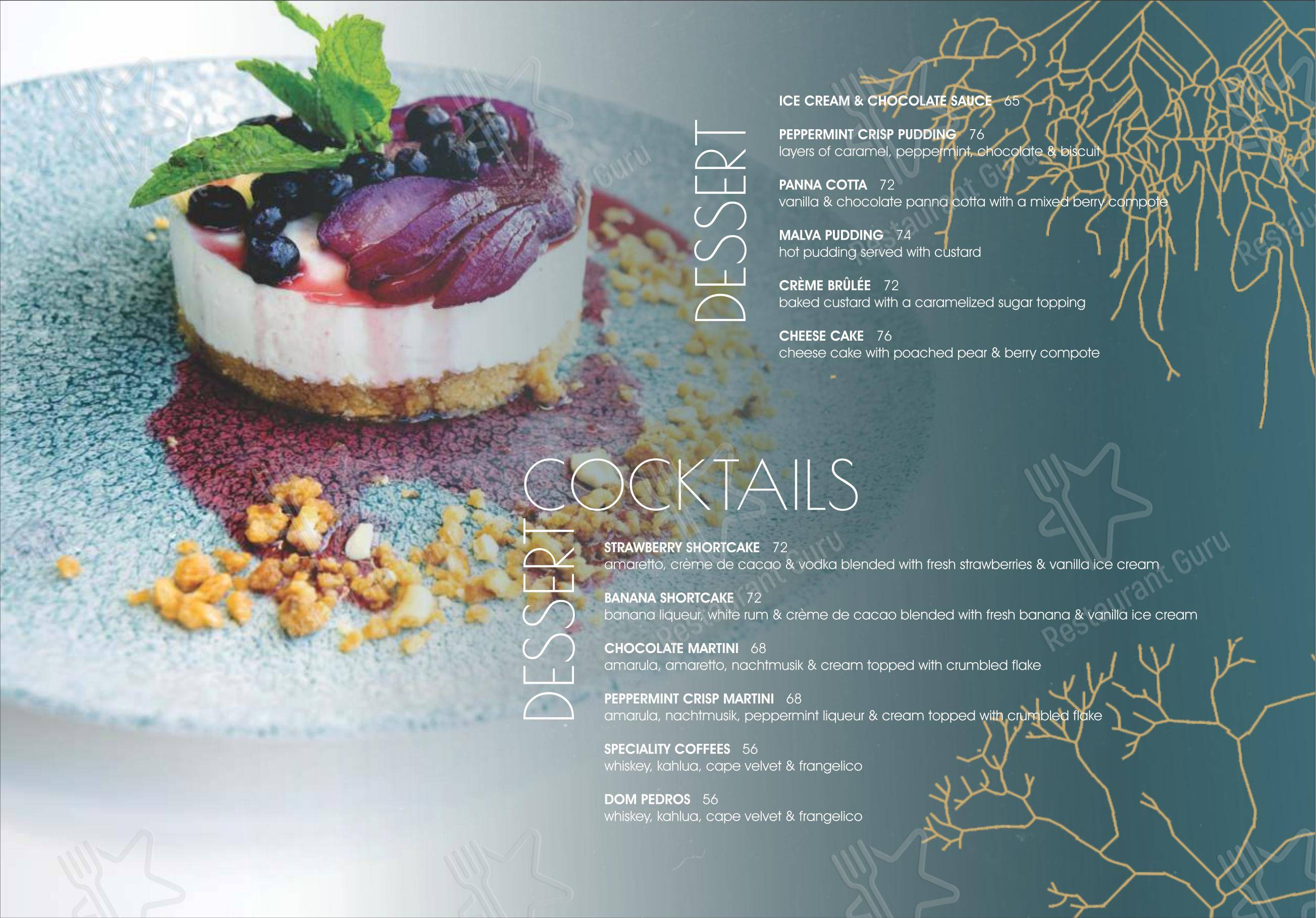 Menu at Baobab Cafe & Grill, Pretoria, Menlyn Shopping Centre