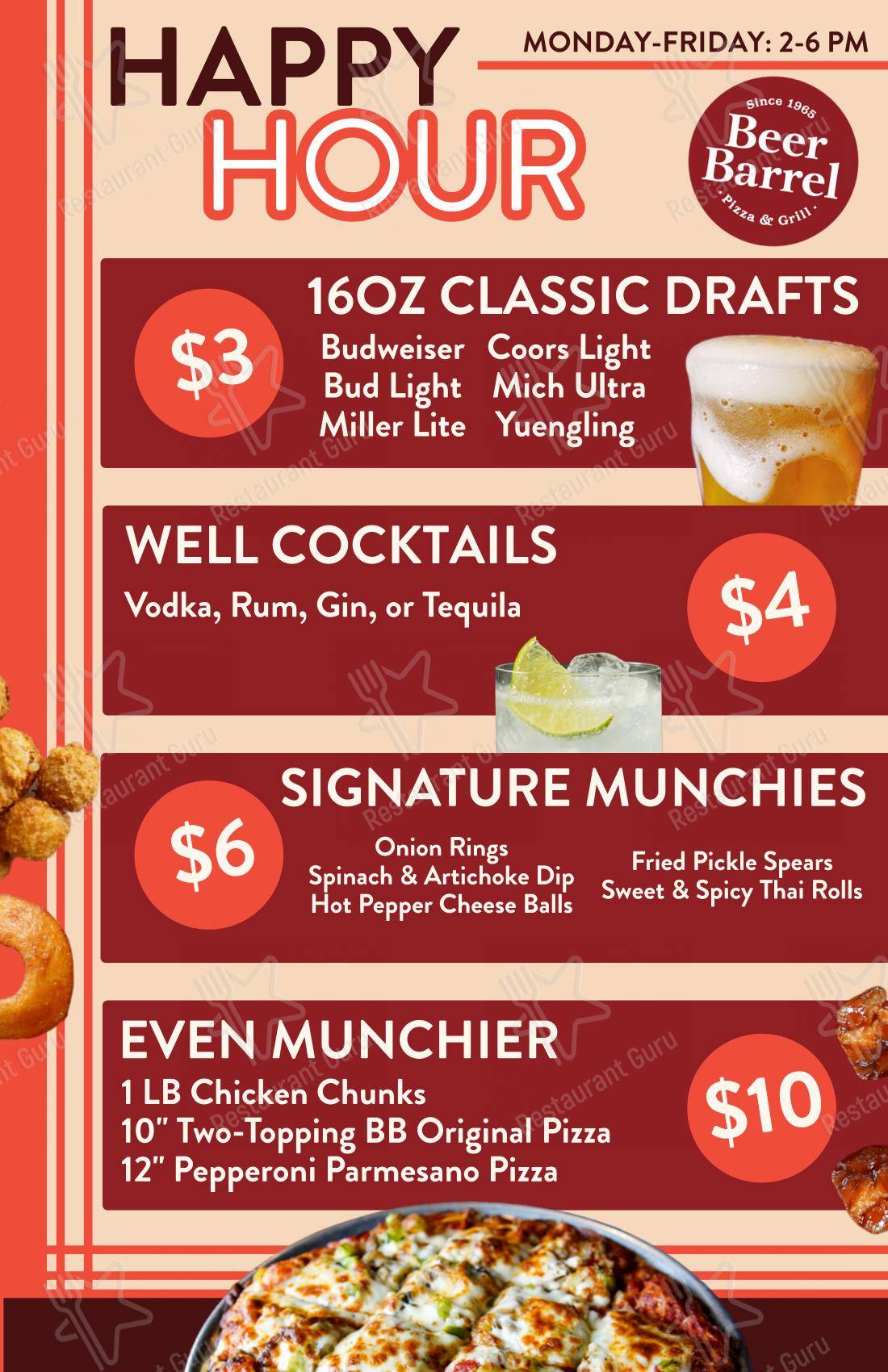 Menu at Beer Barrel Pizza & Grill, Lima, S Dixie Hwy