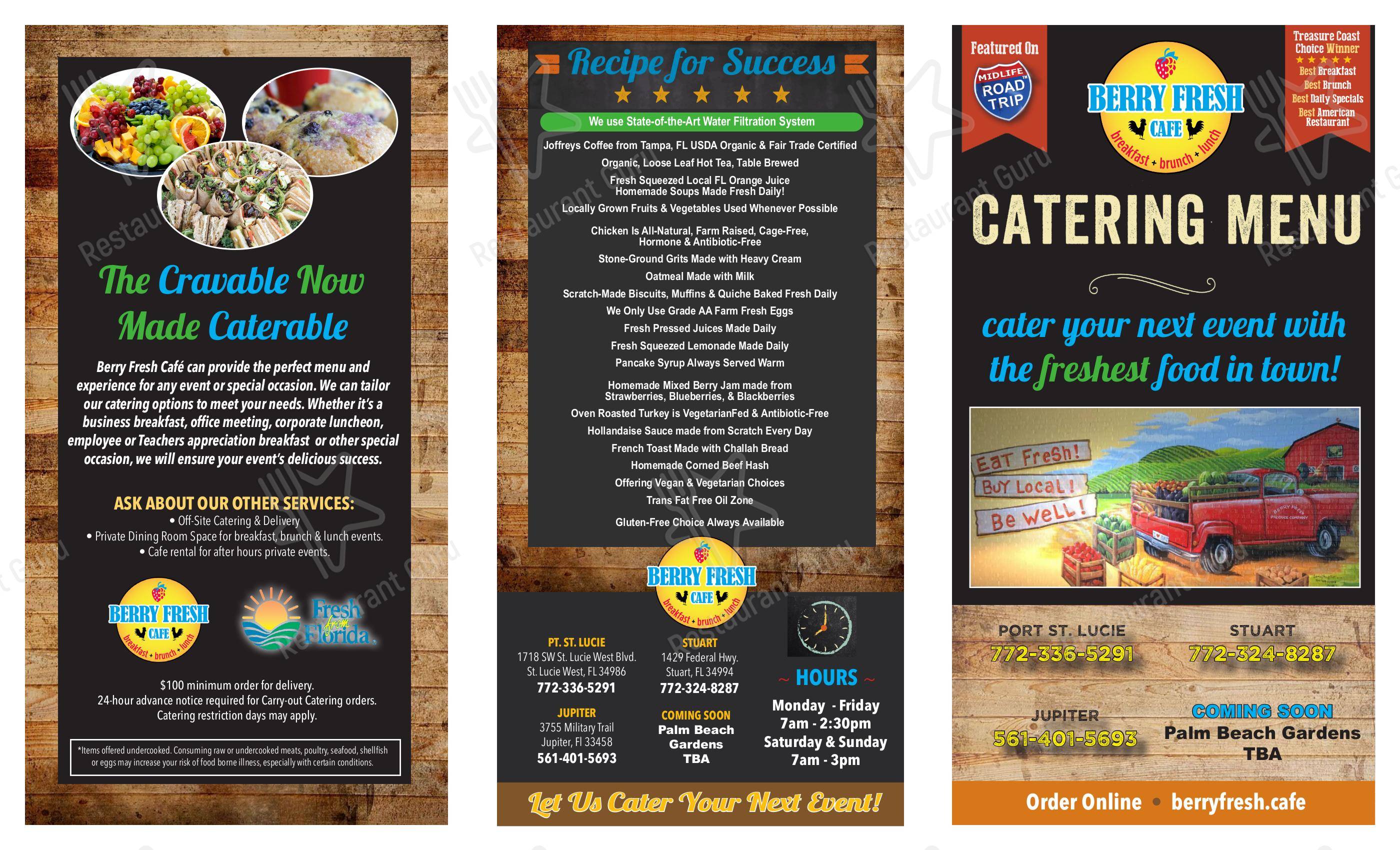 Menu at Berry Fresh Cafe, Port St. Lucie, St Lucie W Blvd