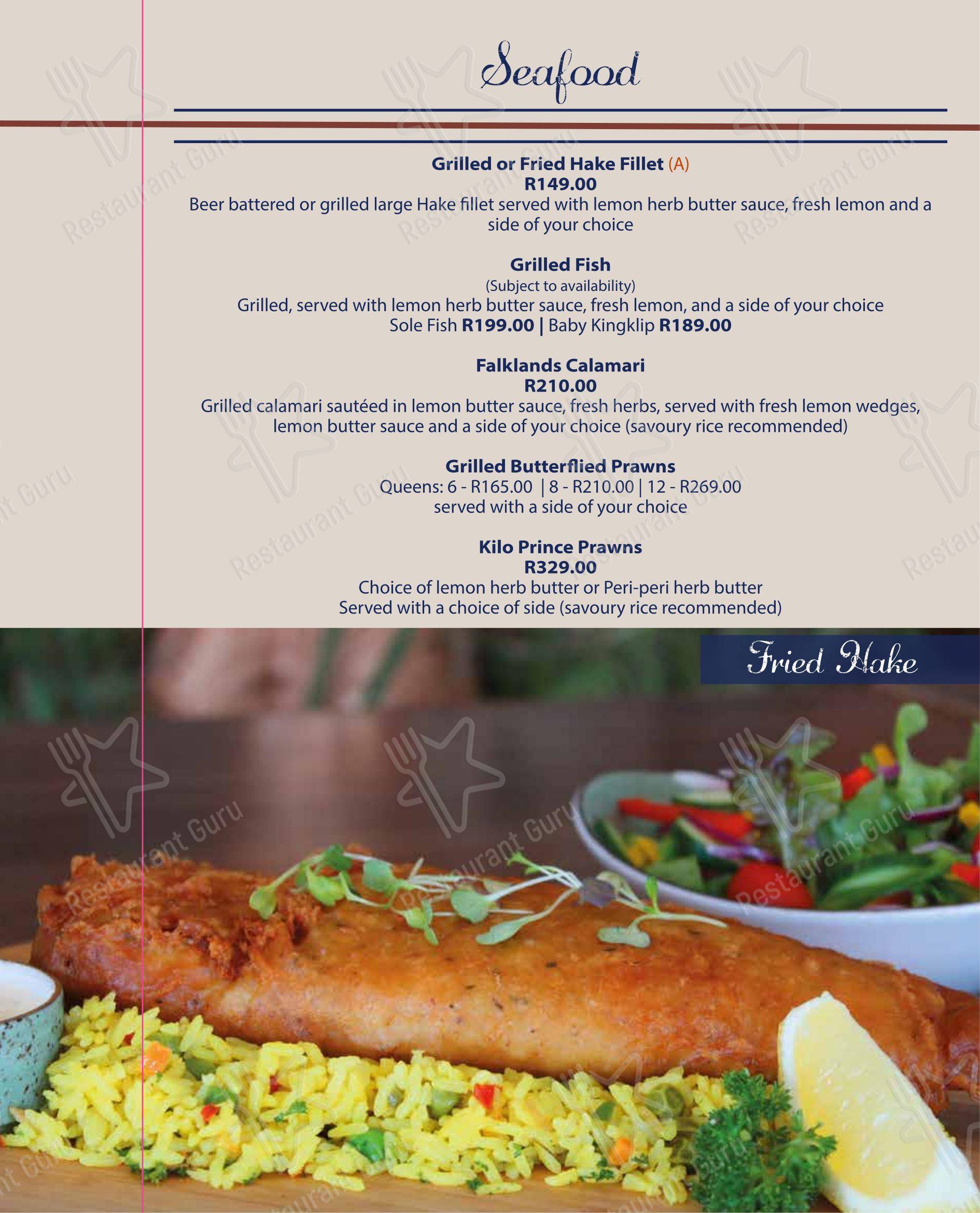 Menu at Farm 'n Sea Grillhouse restaurant, Vanderbijlpark
