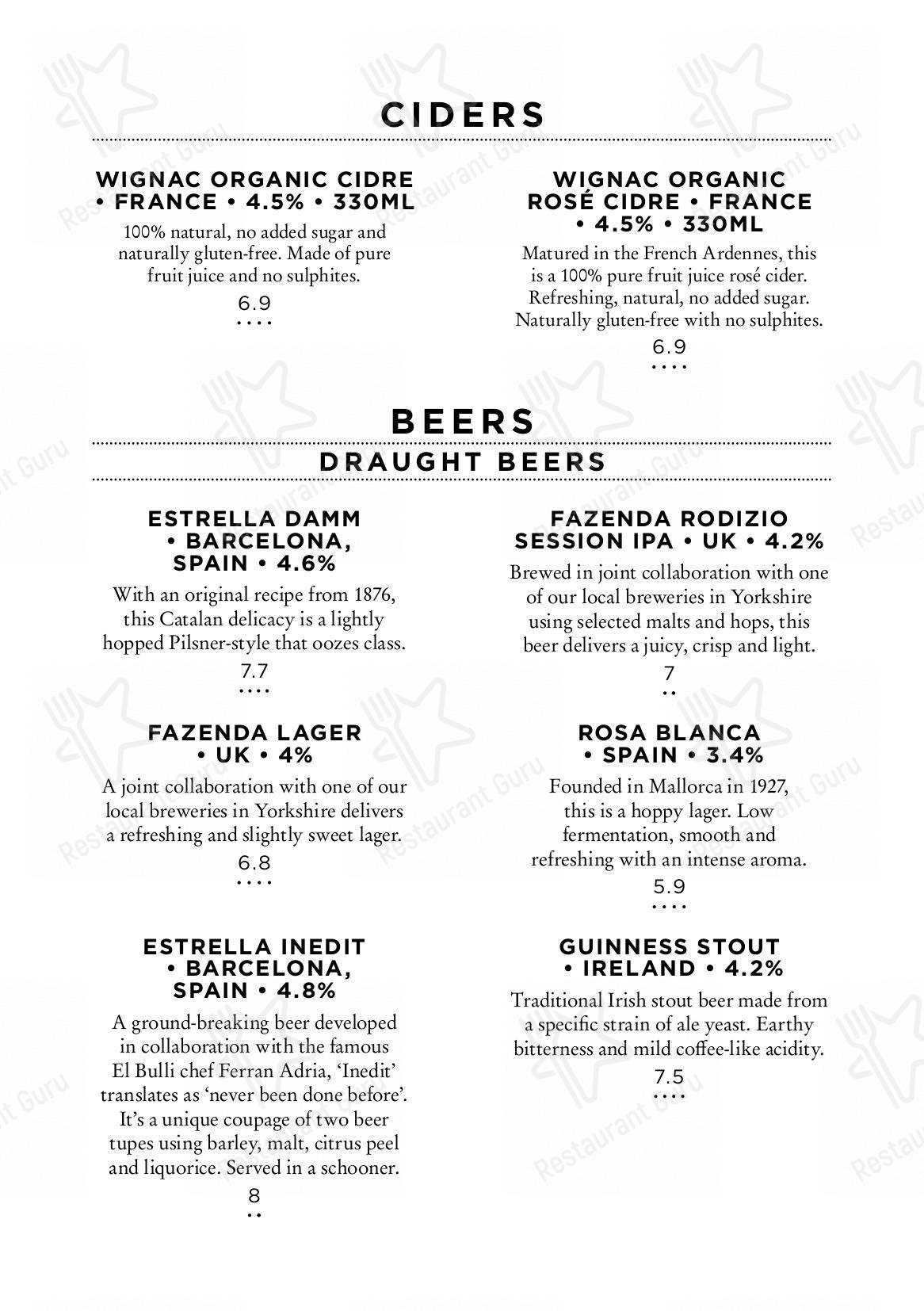 Menu at Fazenda Rodizio Bar & Grill Manchester, Manchester