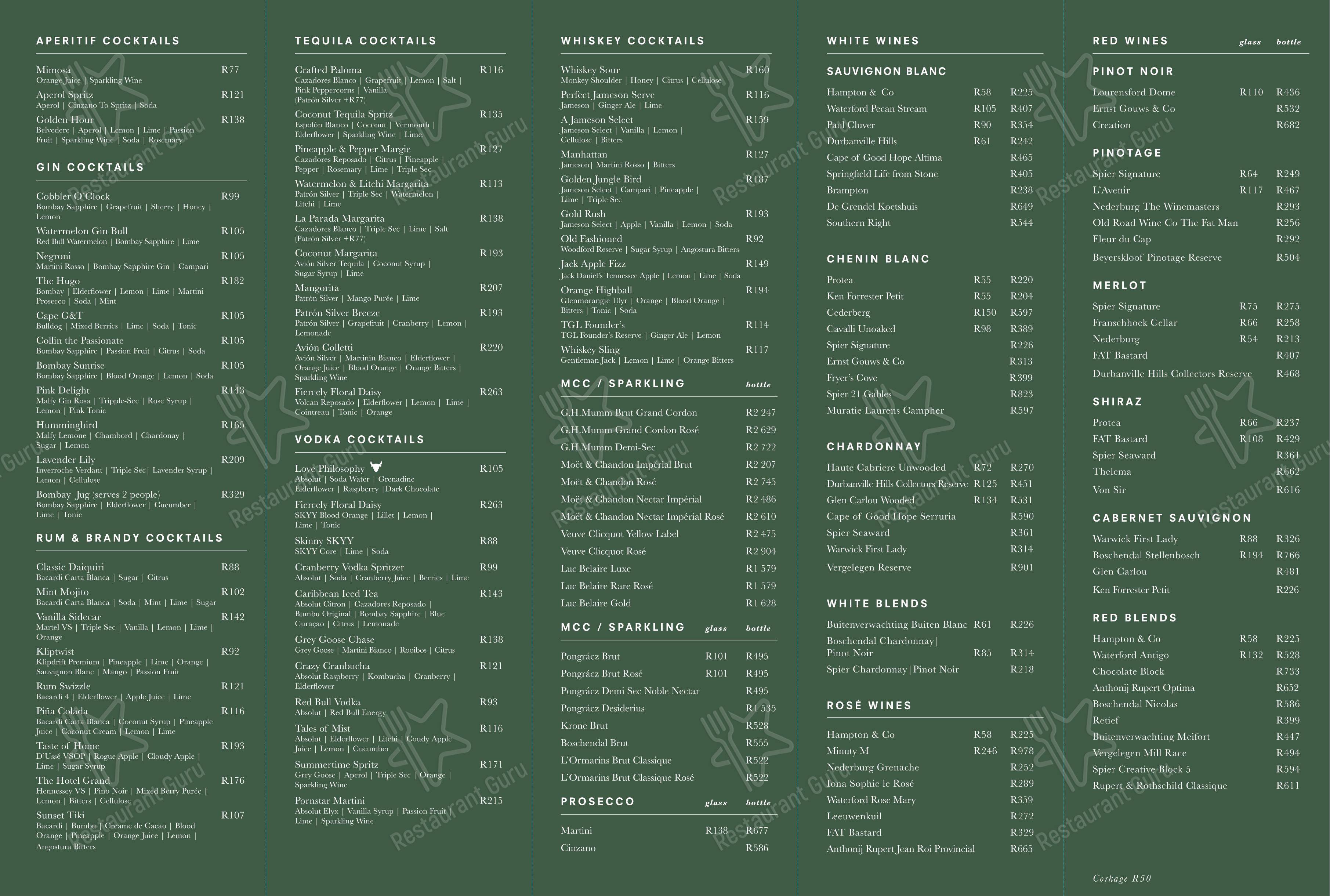 Menu at La Parada Emperors Palace restaurant, Kempton Park