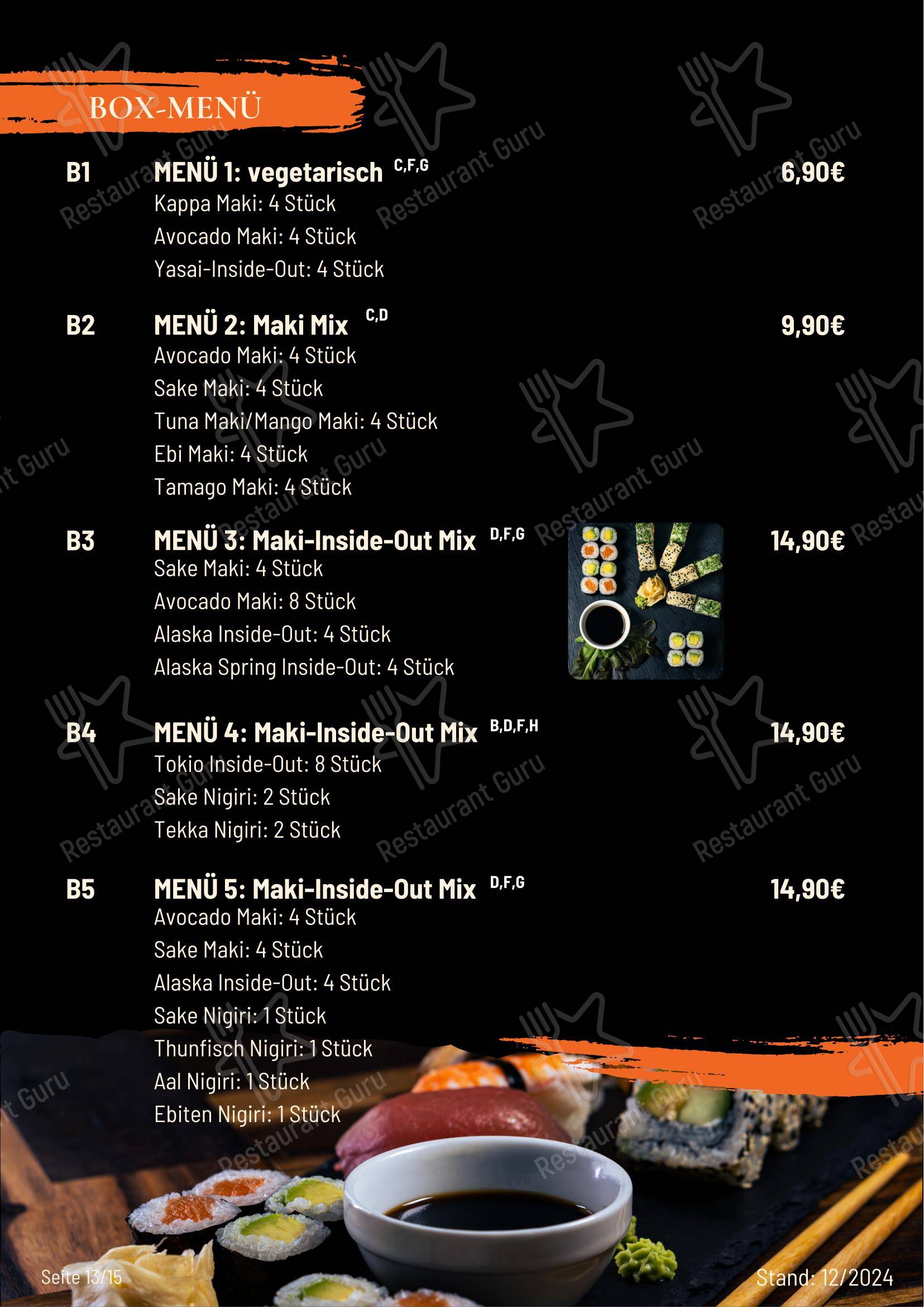 Speisekarte von Lani´s Asia Foods to go restaurant, Pirna