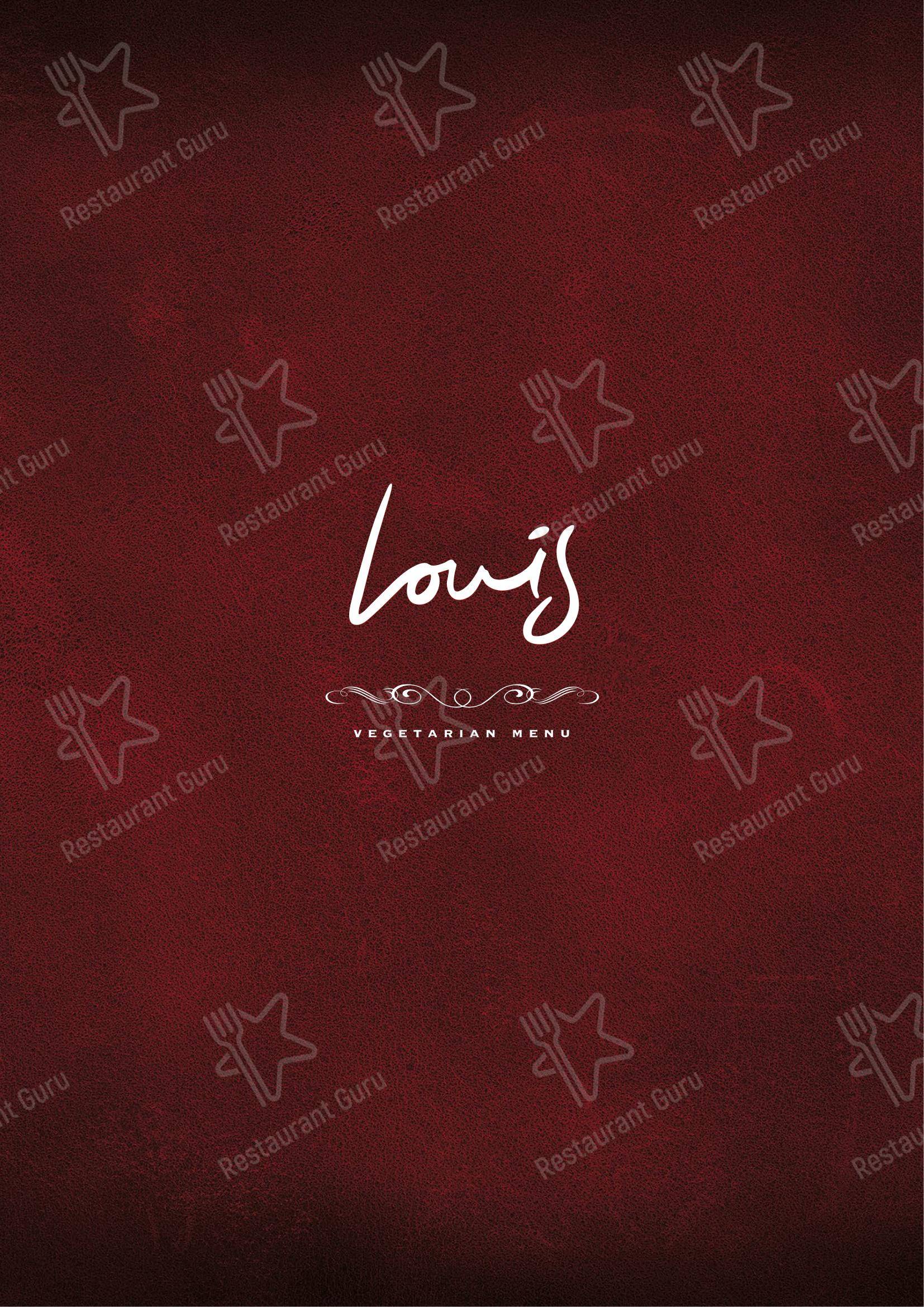 Menu at Louis Restaurant, Manchester
