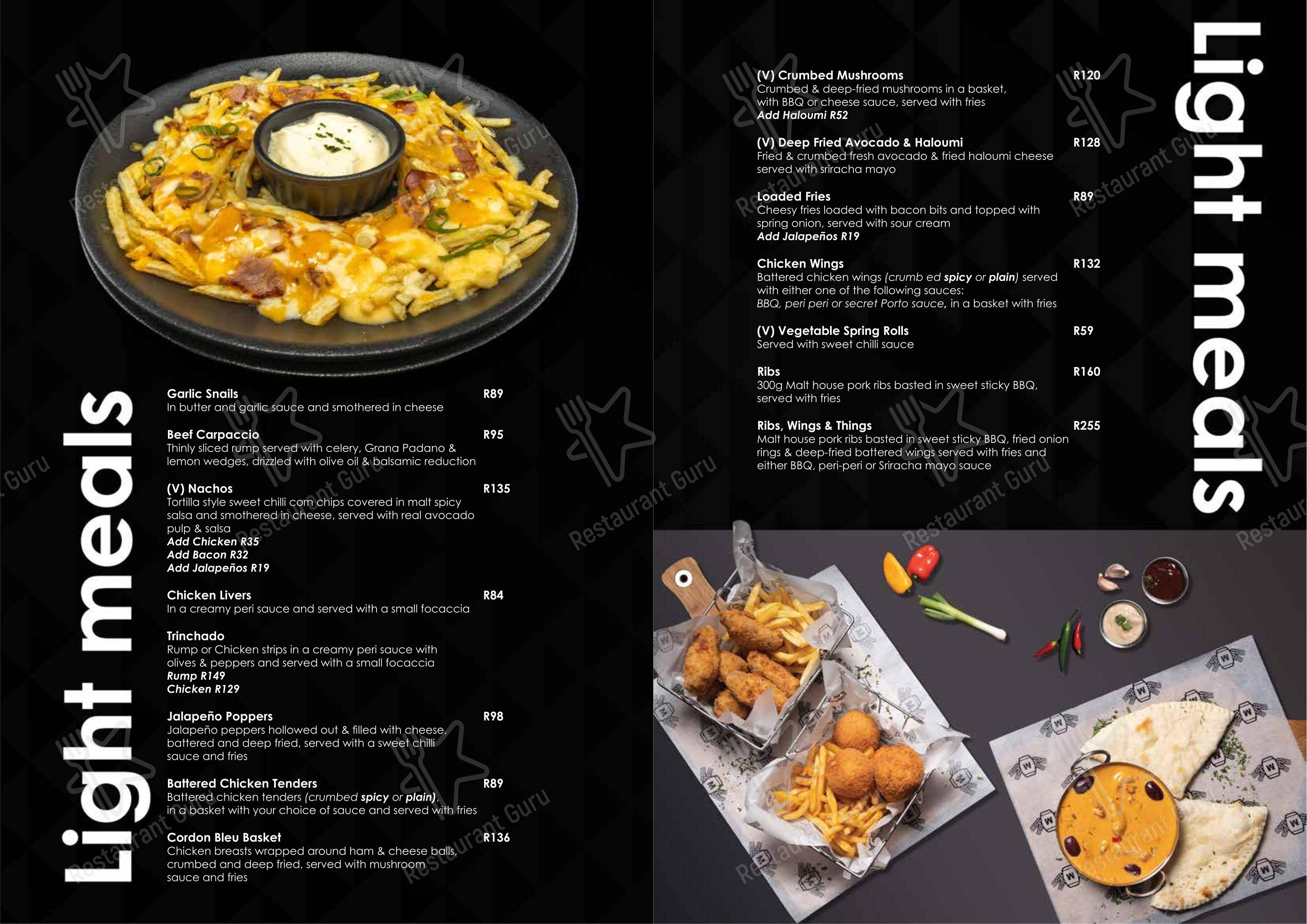 Menu at Malt Barrel & Fire Silverlakes, Willow Acres Estate