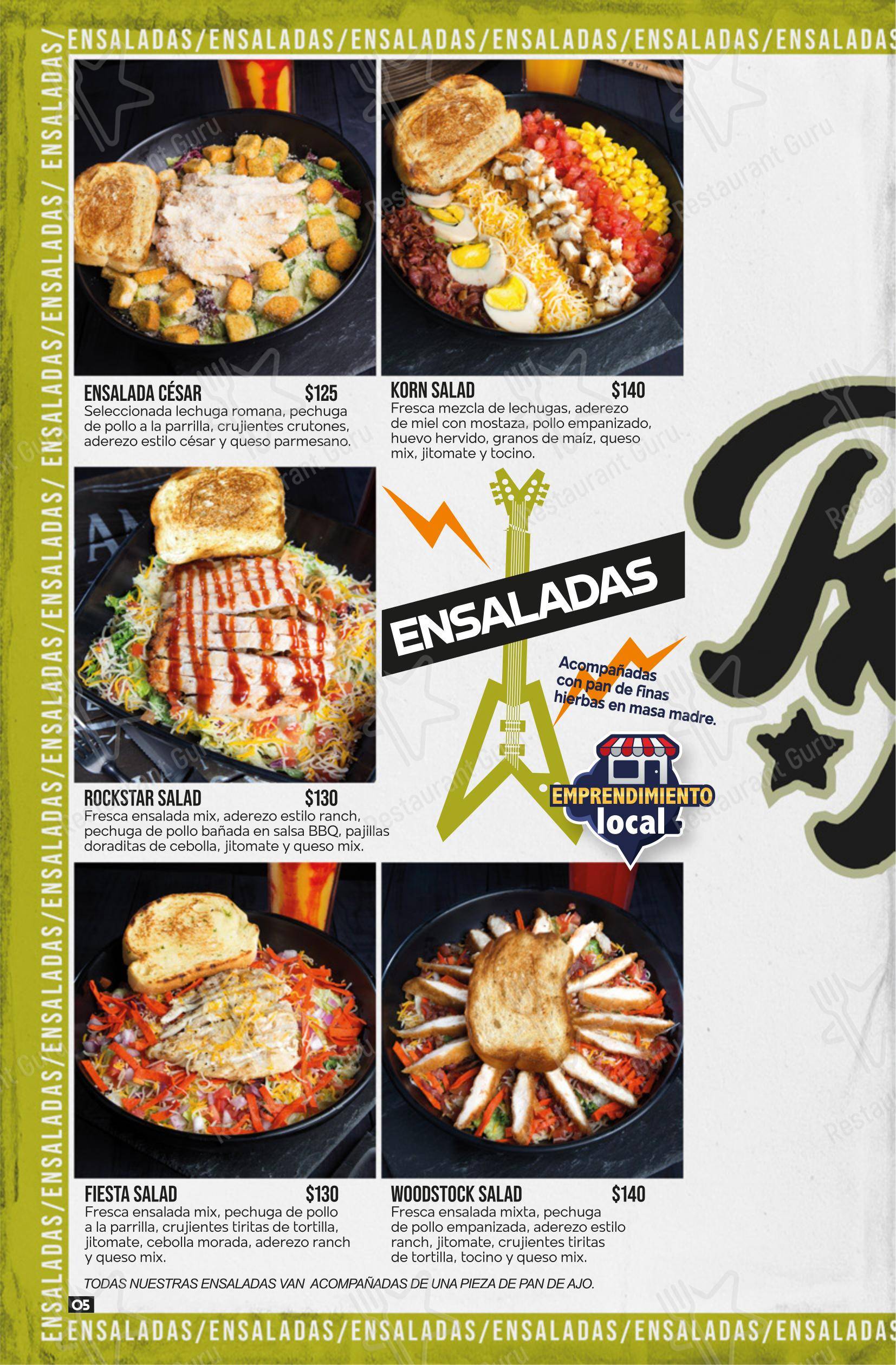 Carta de comida rápida Rockstar Burger Mateos, Leon, Blvd. López Mateos ...