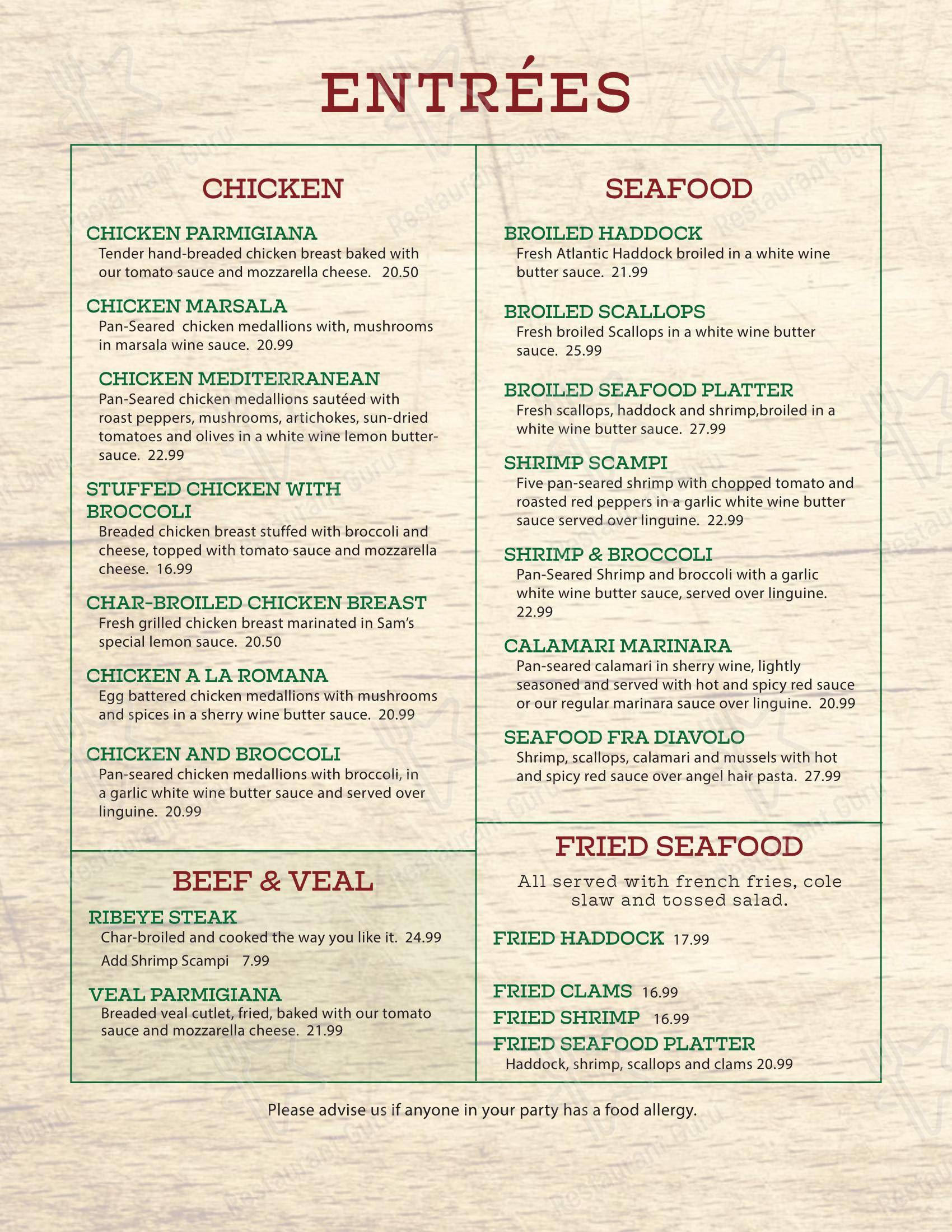 Menu at Romana's Italian Kitchen pizzeria, Johnstown