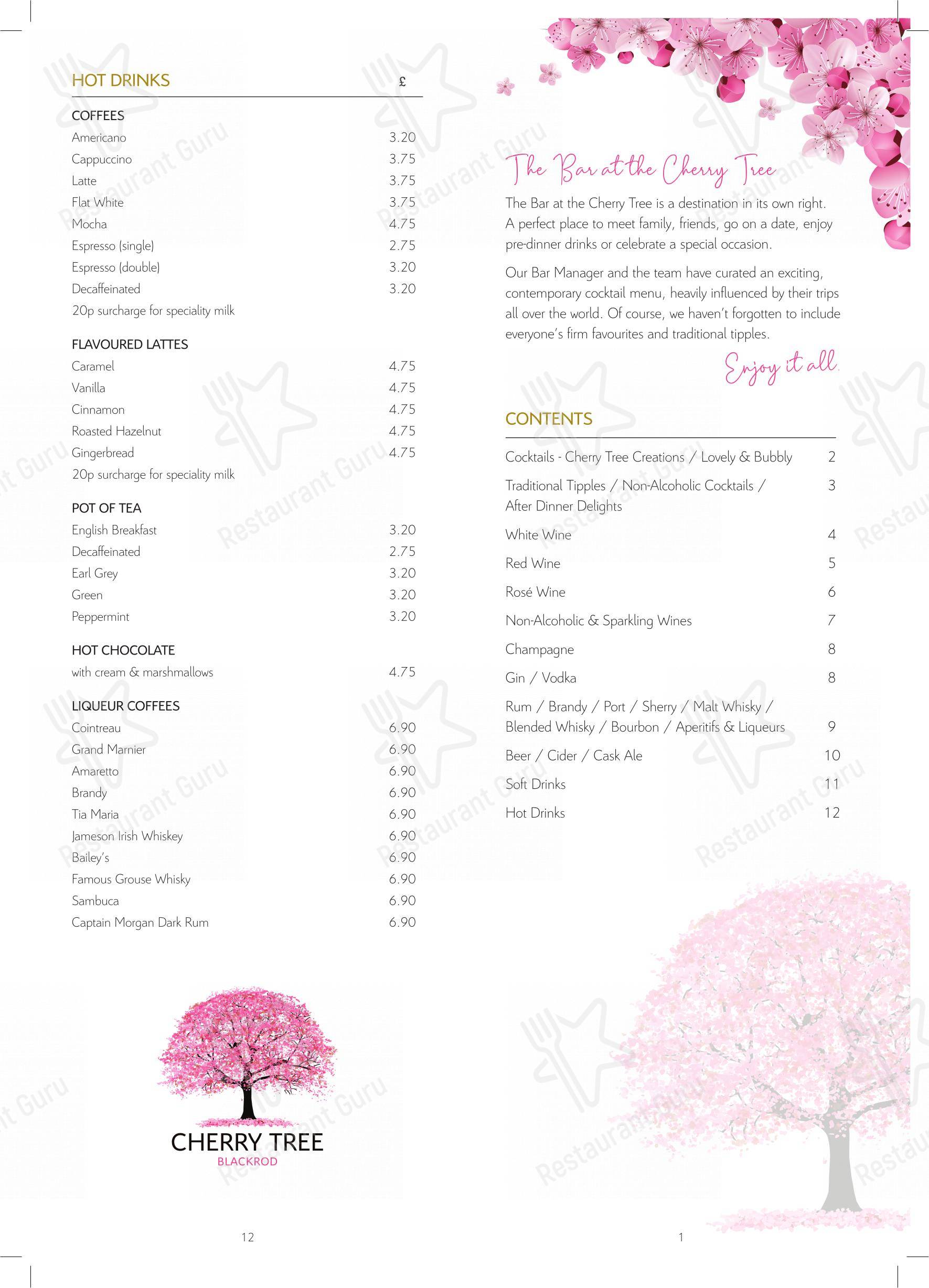 Menu at The Cherry Tree pub & bar, Blackrod