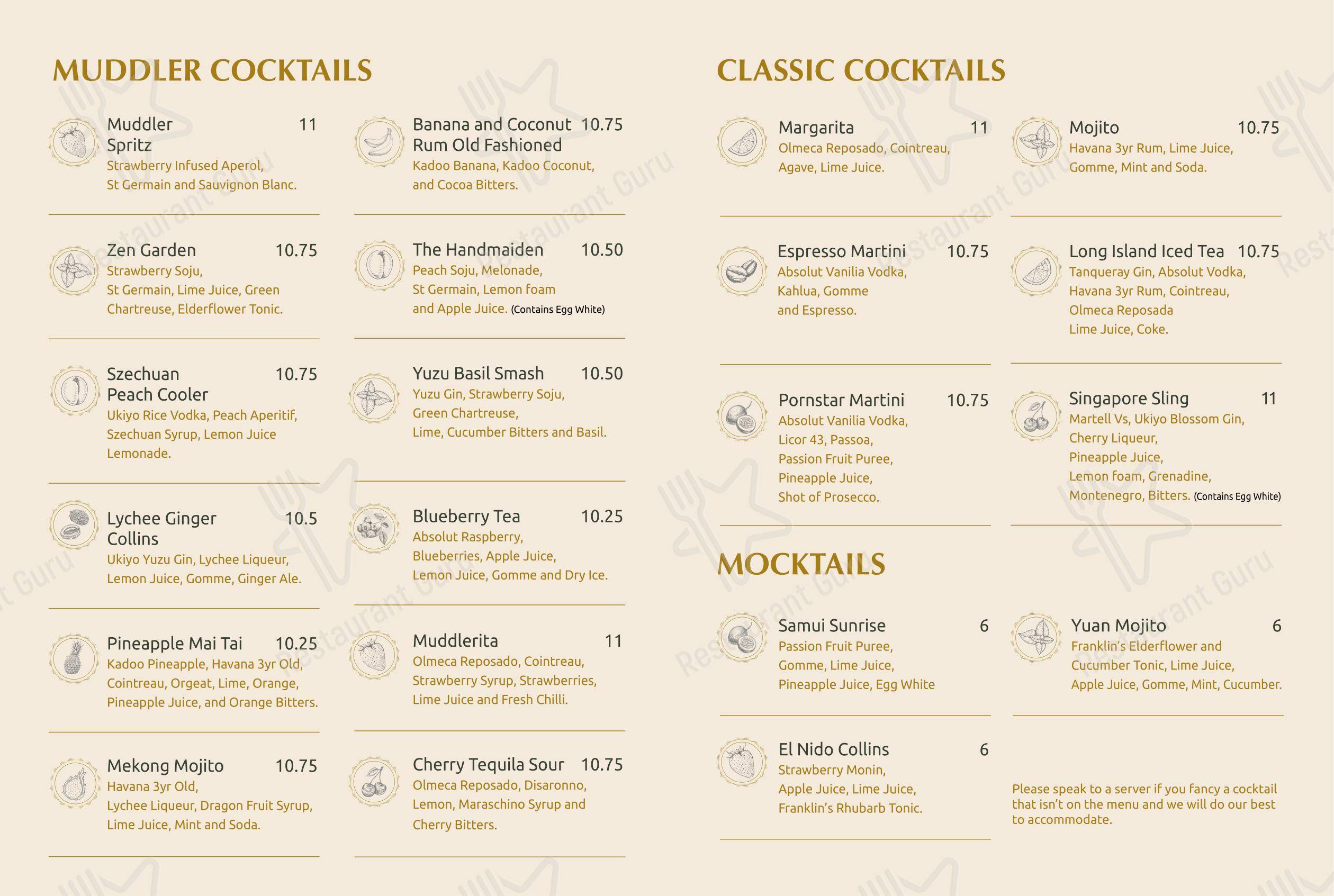 Menu at The Muddler restaurant, Newcastle upon Tyne