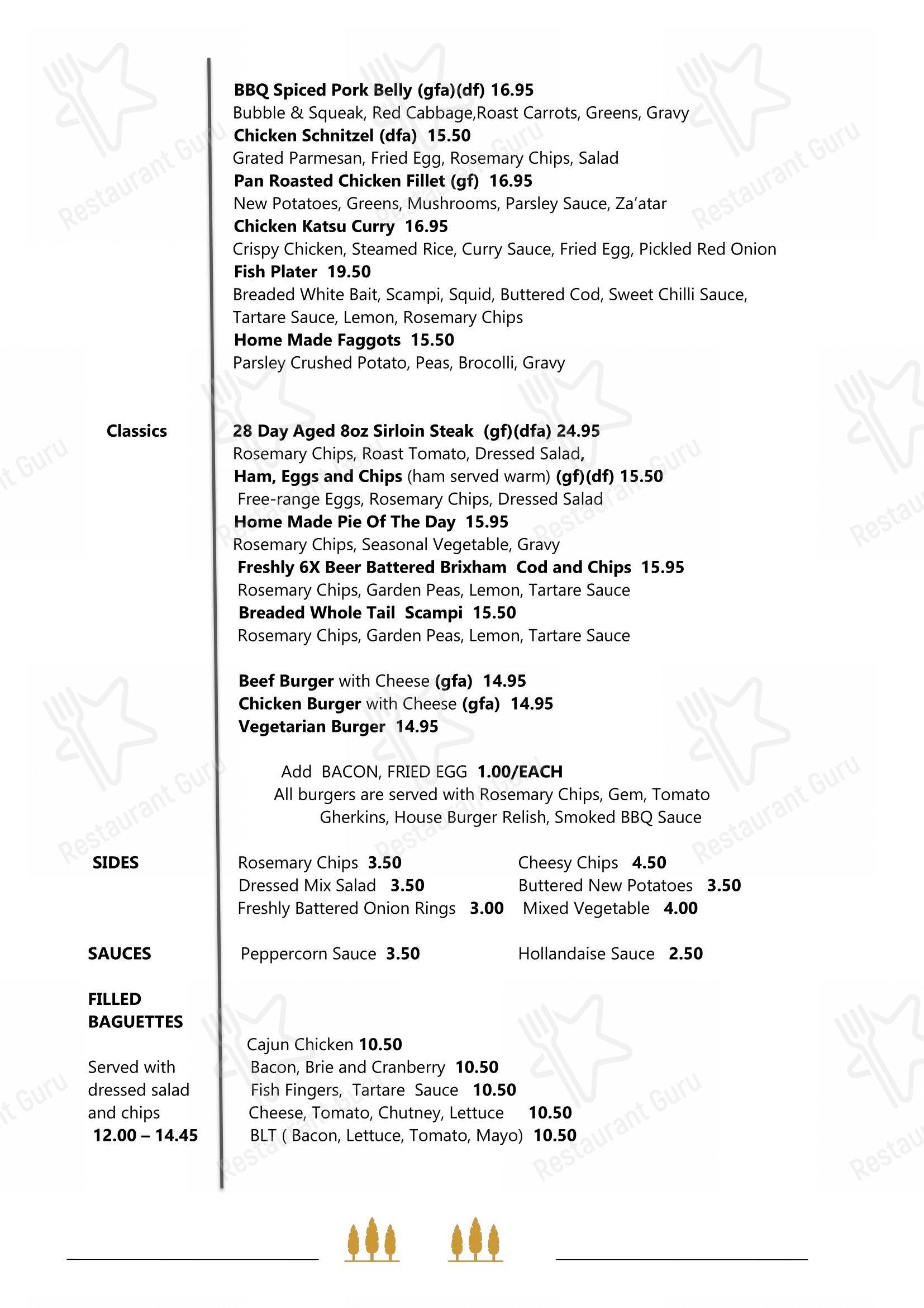 Menu at The Poplars pub & bar, Trowbridge