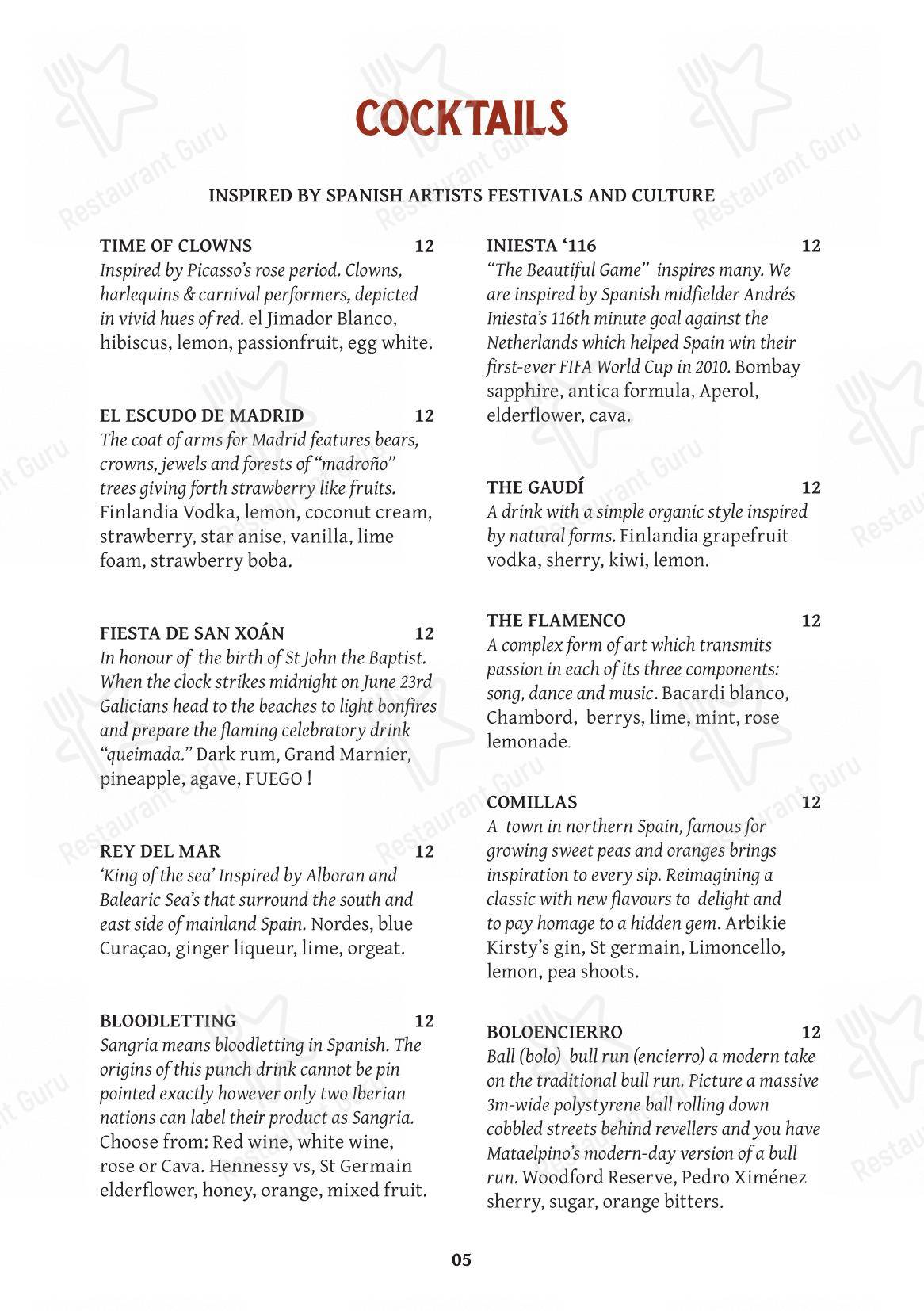 Menu at The Spanish Butcher Edinburgh steakhouse, Edinburgh