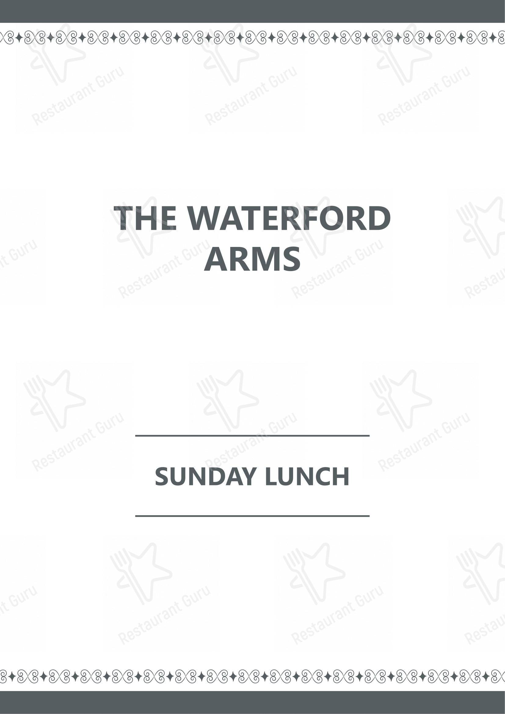 Menu at The Waterford Arms pub & bar, Whitley Bay, Collywell Bay Rd