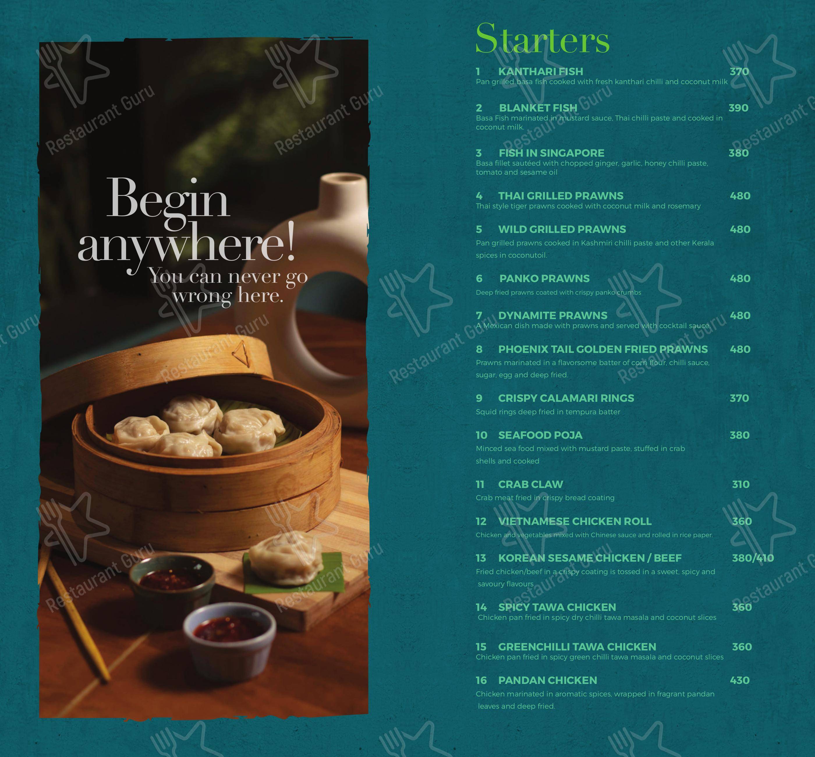 Menu at Grand Entree, Ernakulam