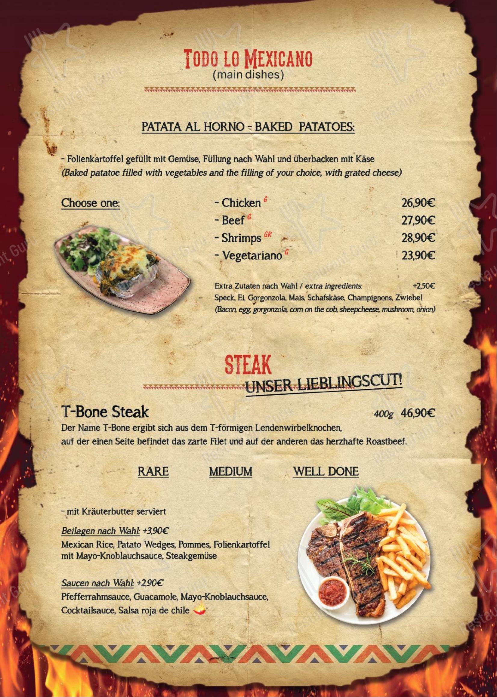 Speisekarte von Arriba Mexicano Restaurant Serfaus, Serfaus