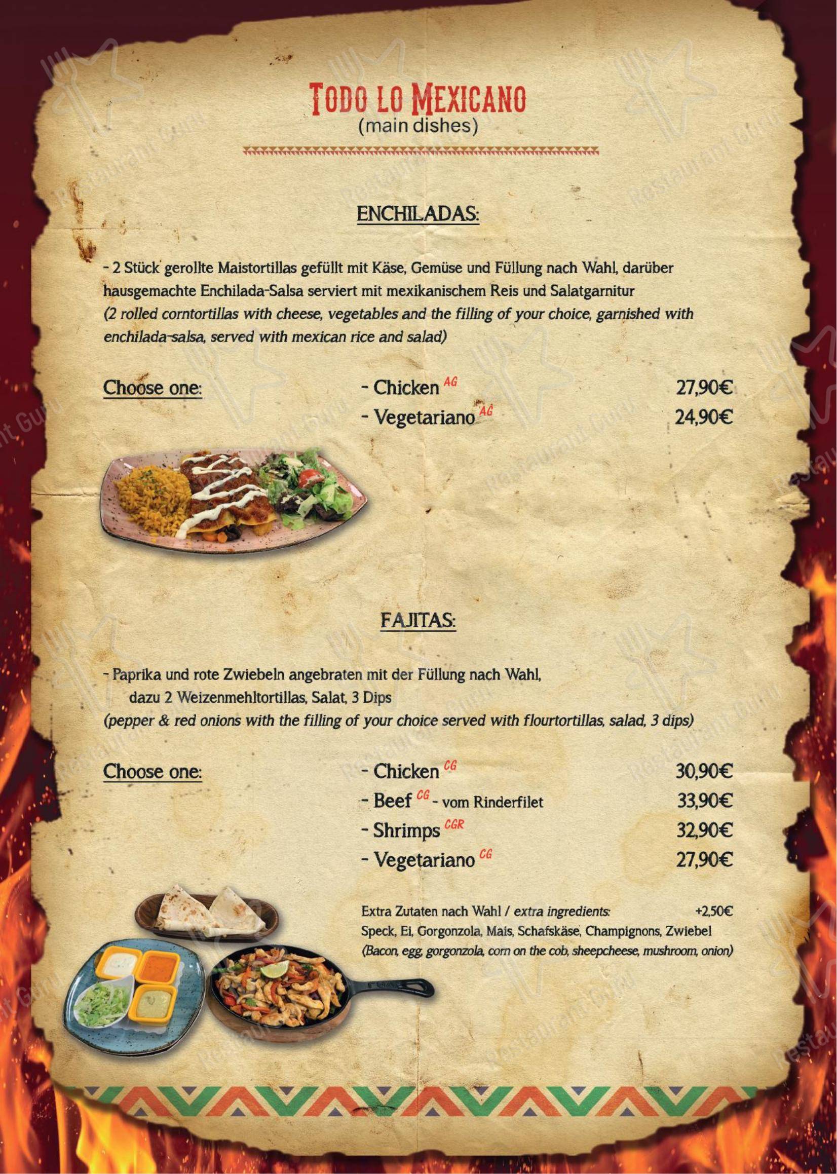 Speisekarte von Arriba Mexicano Restaurant Serfaus, Serfaus