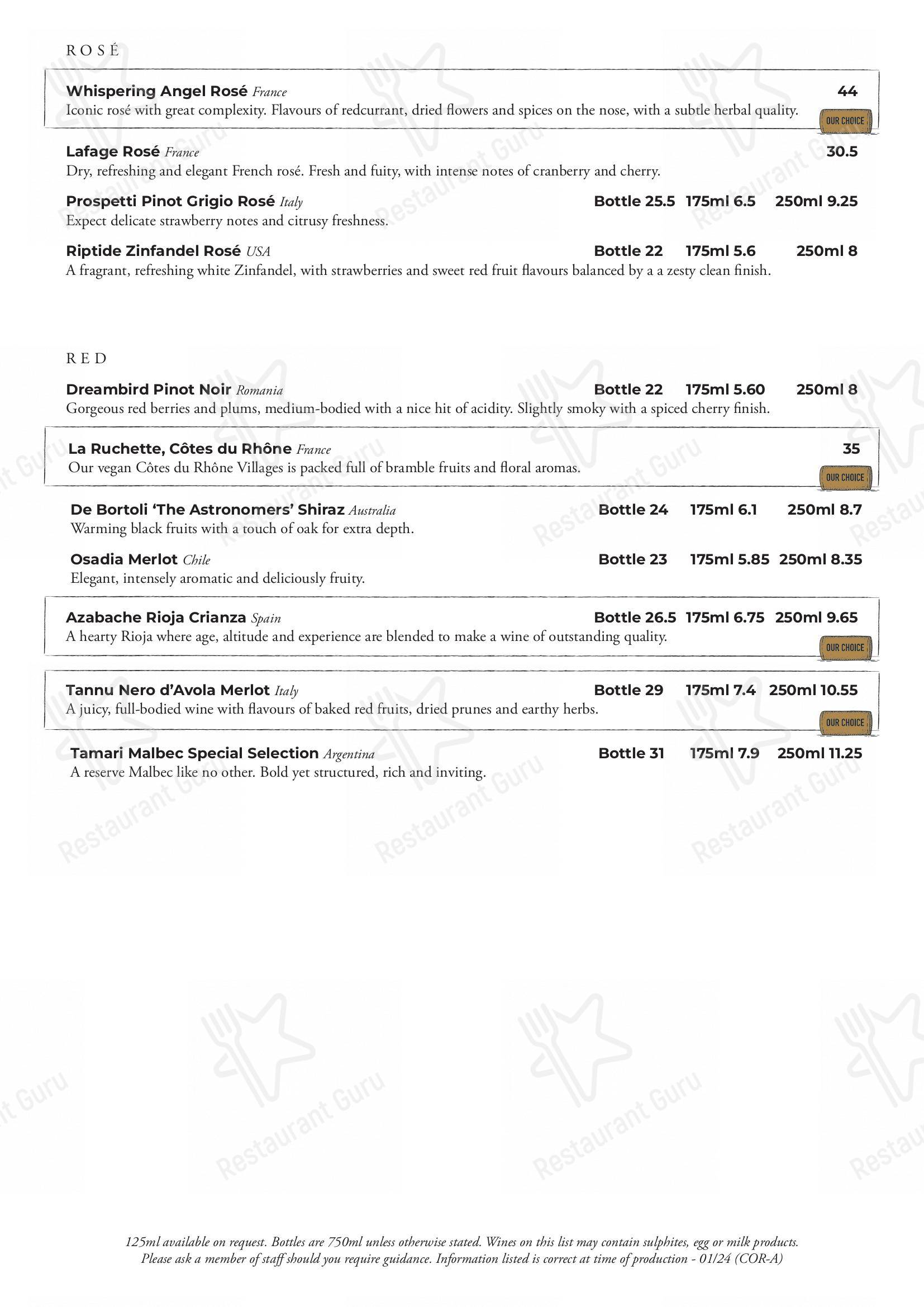 Menu at Borough Arms, Bodmin pub & bar, Bodmin