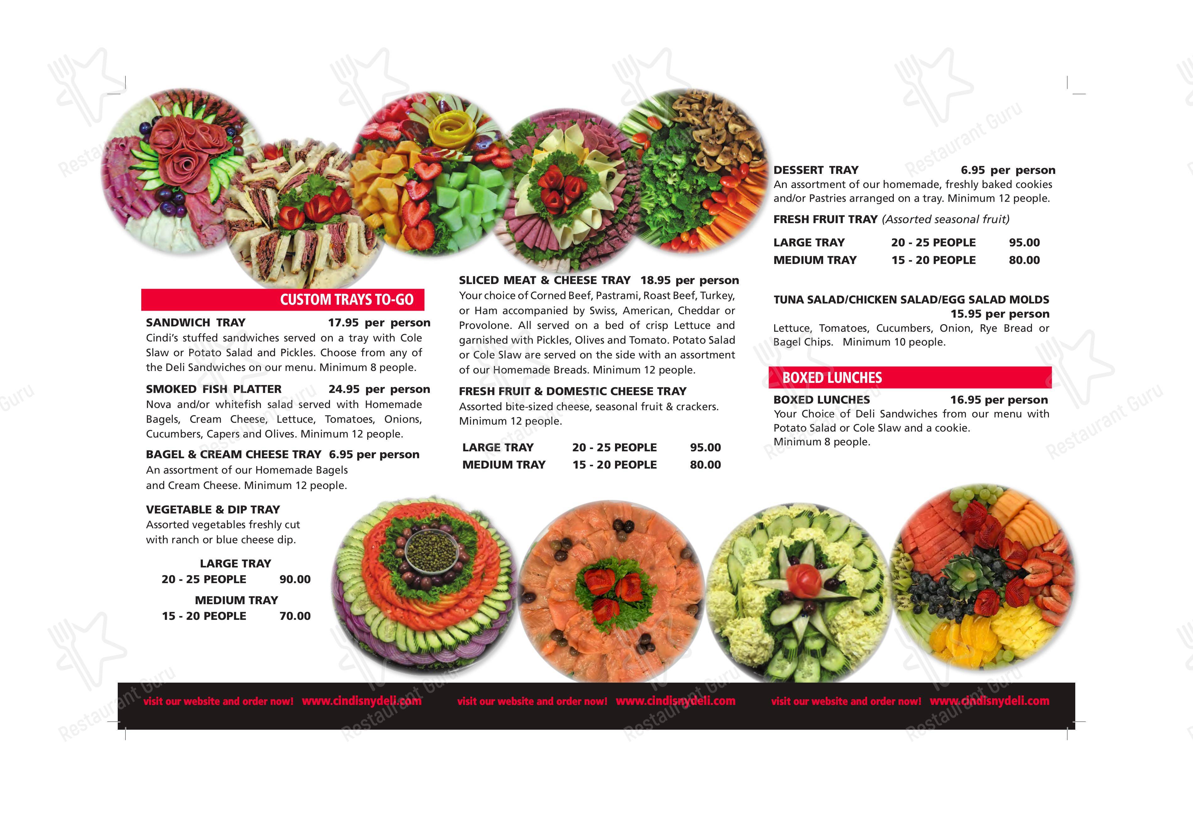 Menu at Cindi’s NY Deli & Restaurant, Dallas, Forest Ln