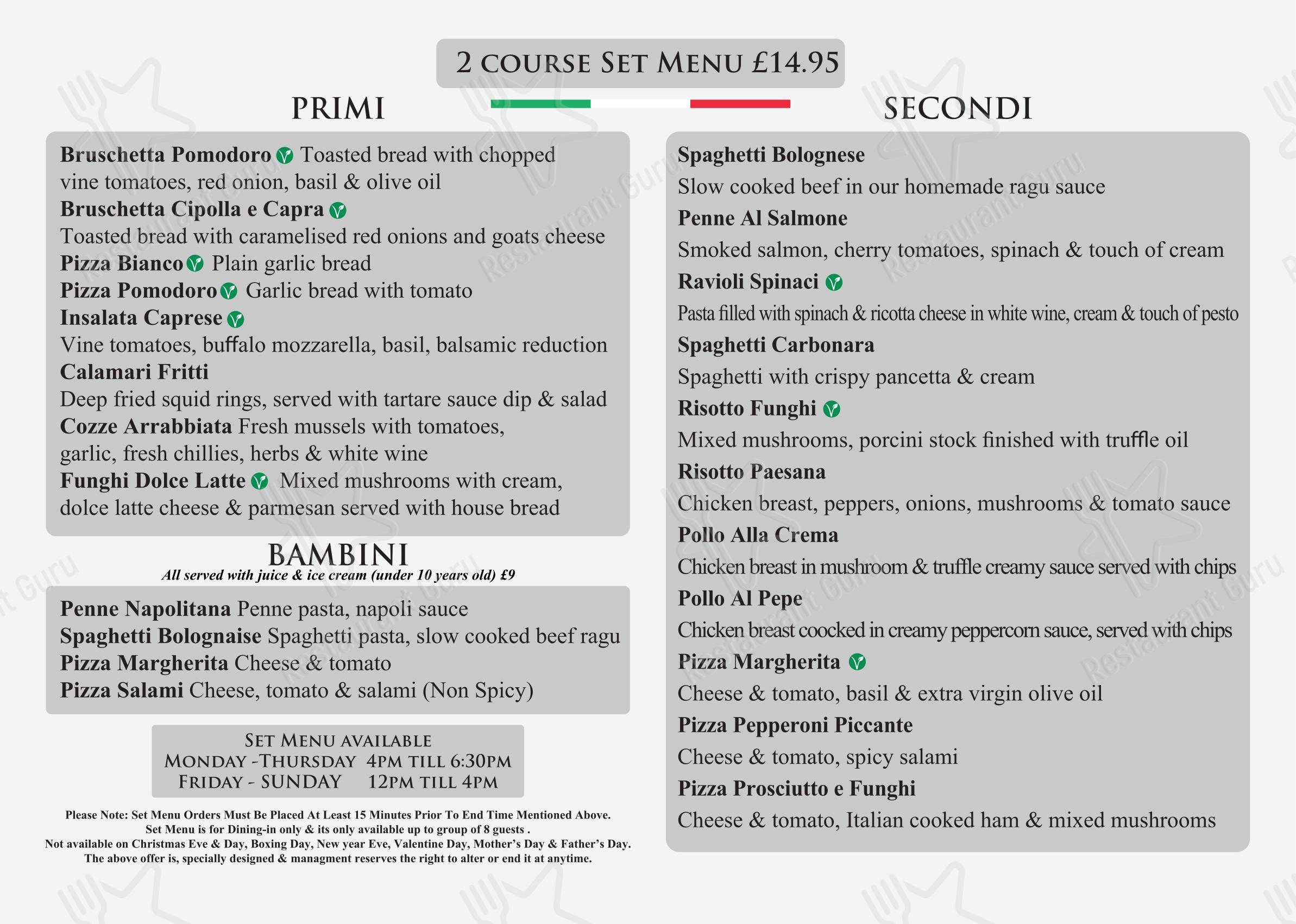 Menu at Coco's Restaurant, Altrincham