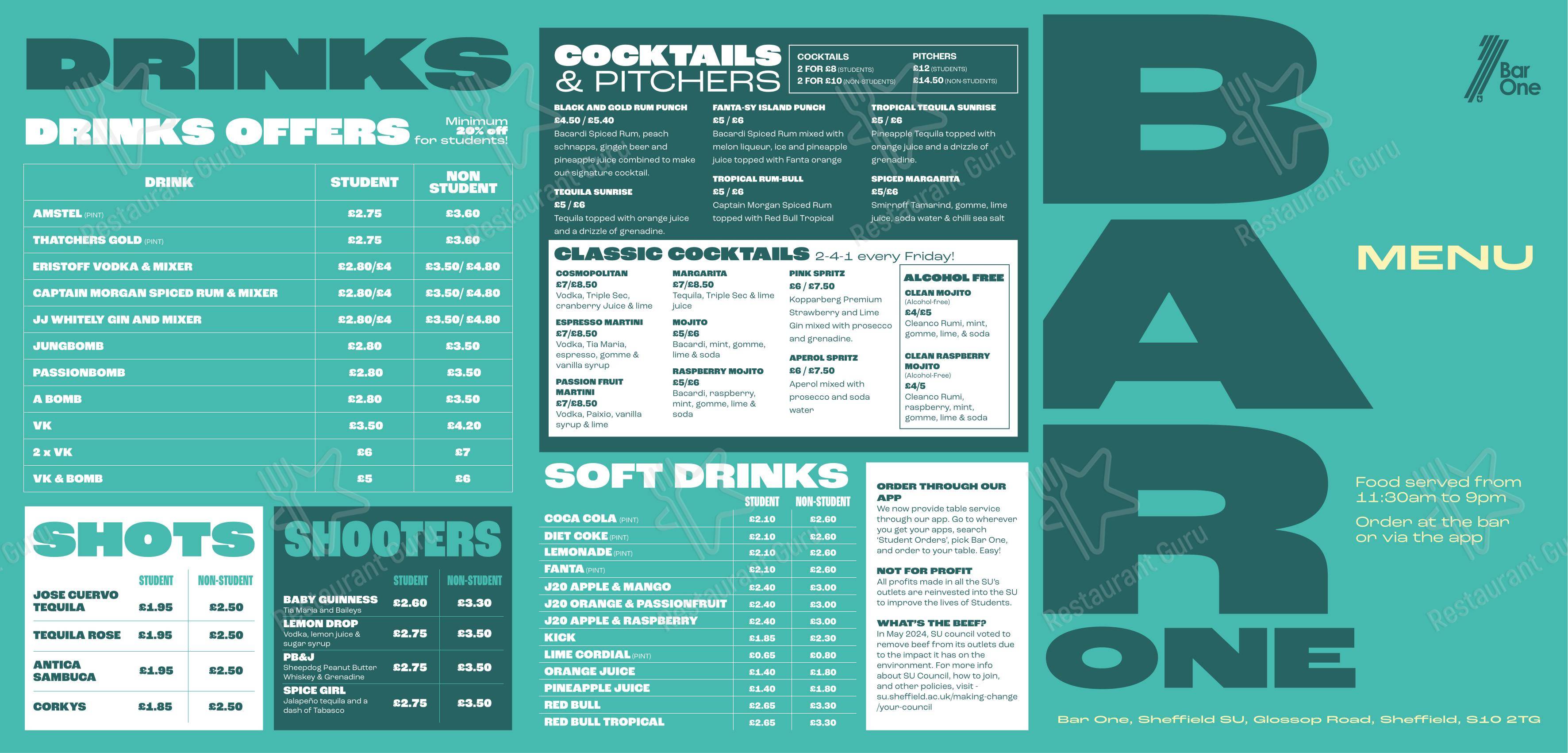Menu at Coffee Revolution restaurant, Sheffield, University of ...