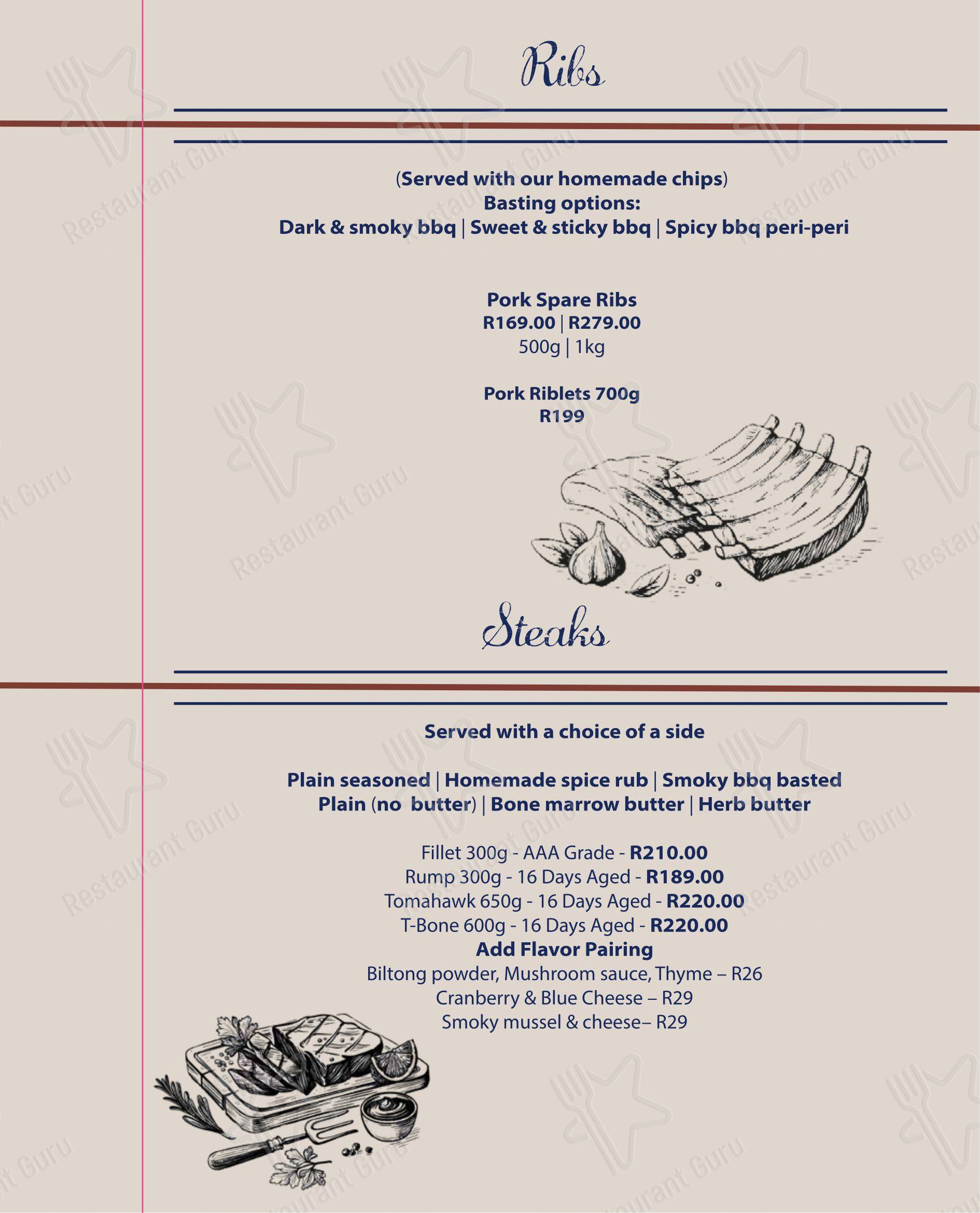 Menu at Farm 'n Sea Grillhouse restaurant, Vanderbijlpark