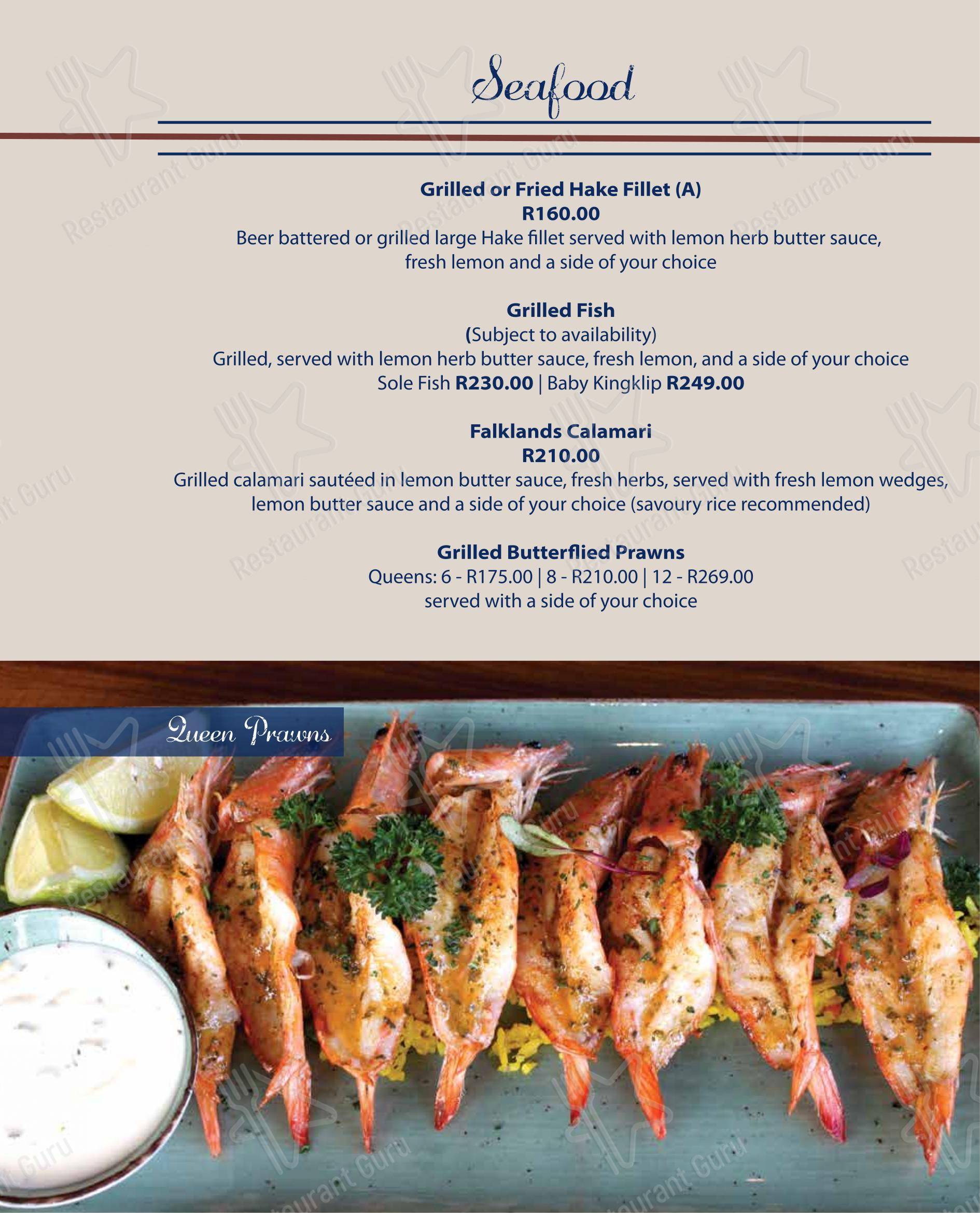 Menu at Farm 'n Sea Grillhouse restaurant, Vanderbijlpark