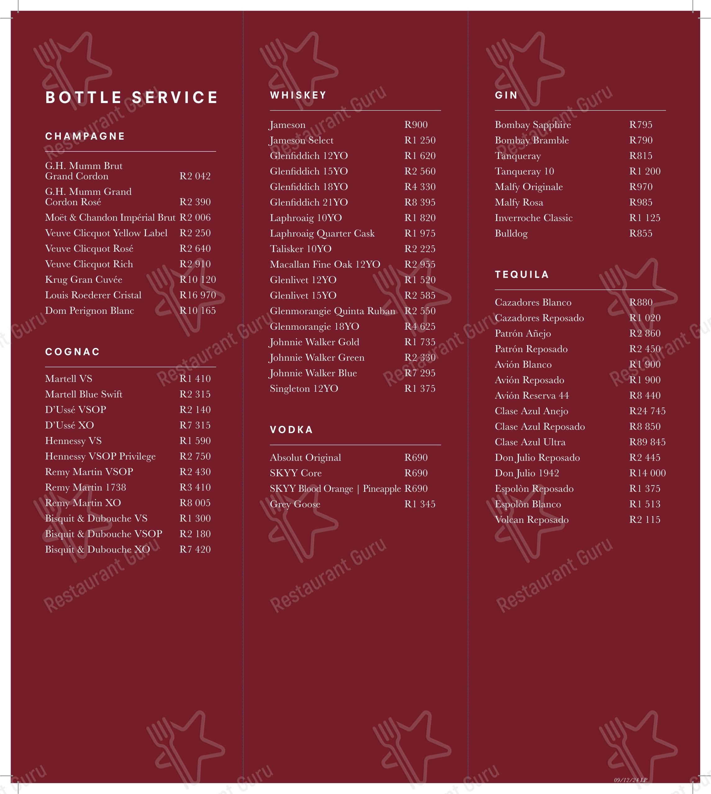 Menu at La Parada Emperors Palace restaurant, Kempton Park