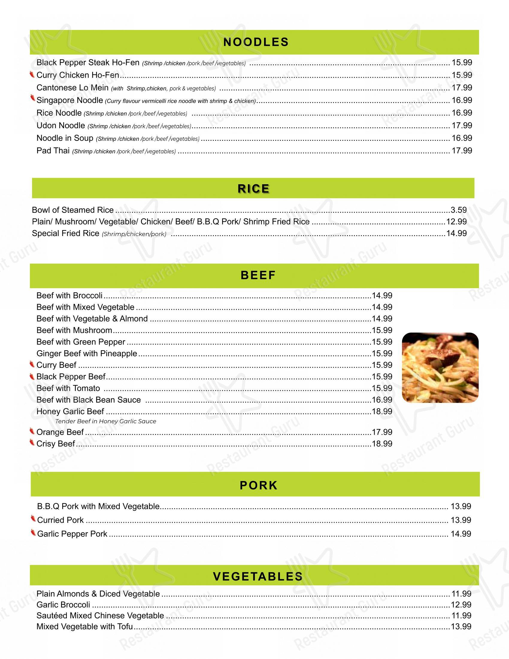 Menu at Lucky Kitchen Chen restaurant, Saint Thomas
