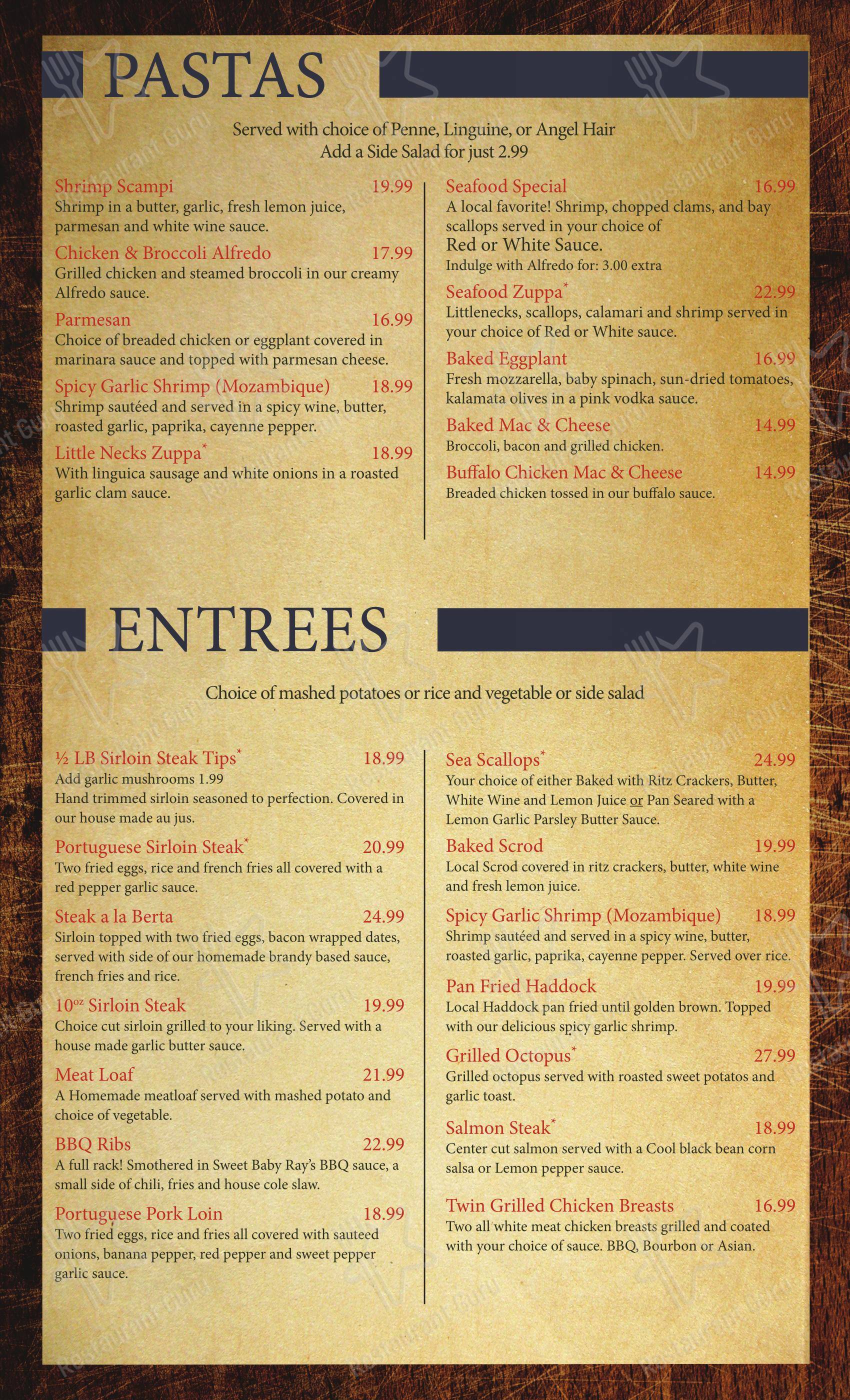 Menu at Red Bridge Tavern pub & bar, East Providence