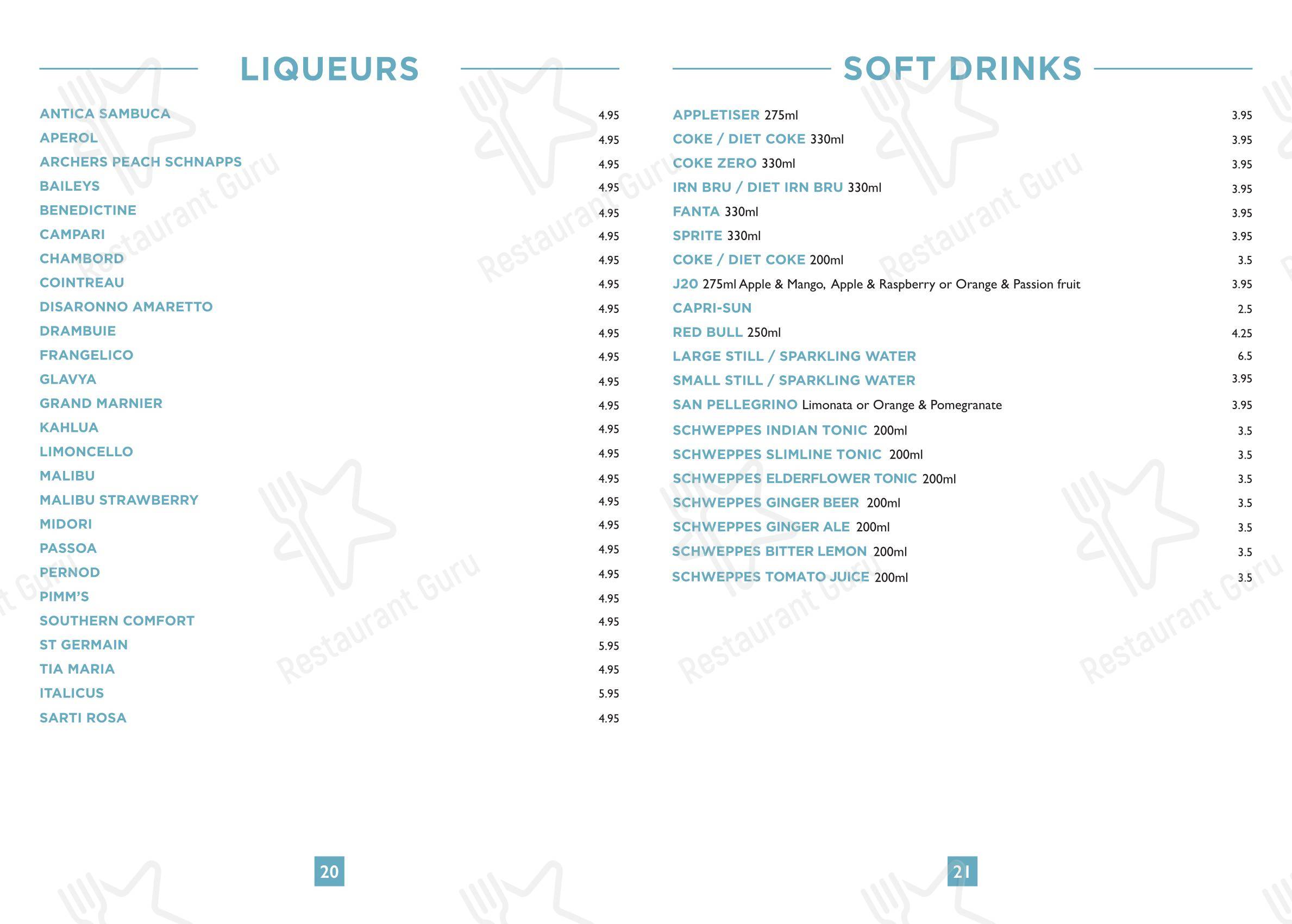 Menu at Sea-Salt restaurant, Falkirk