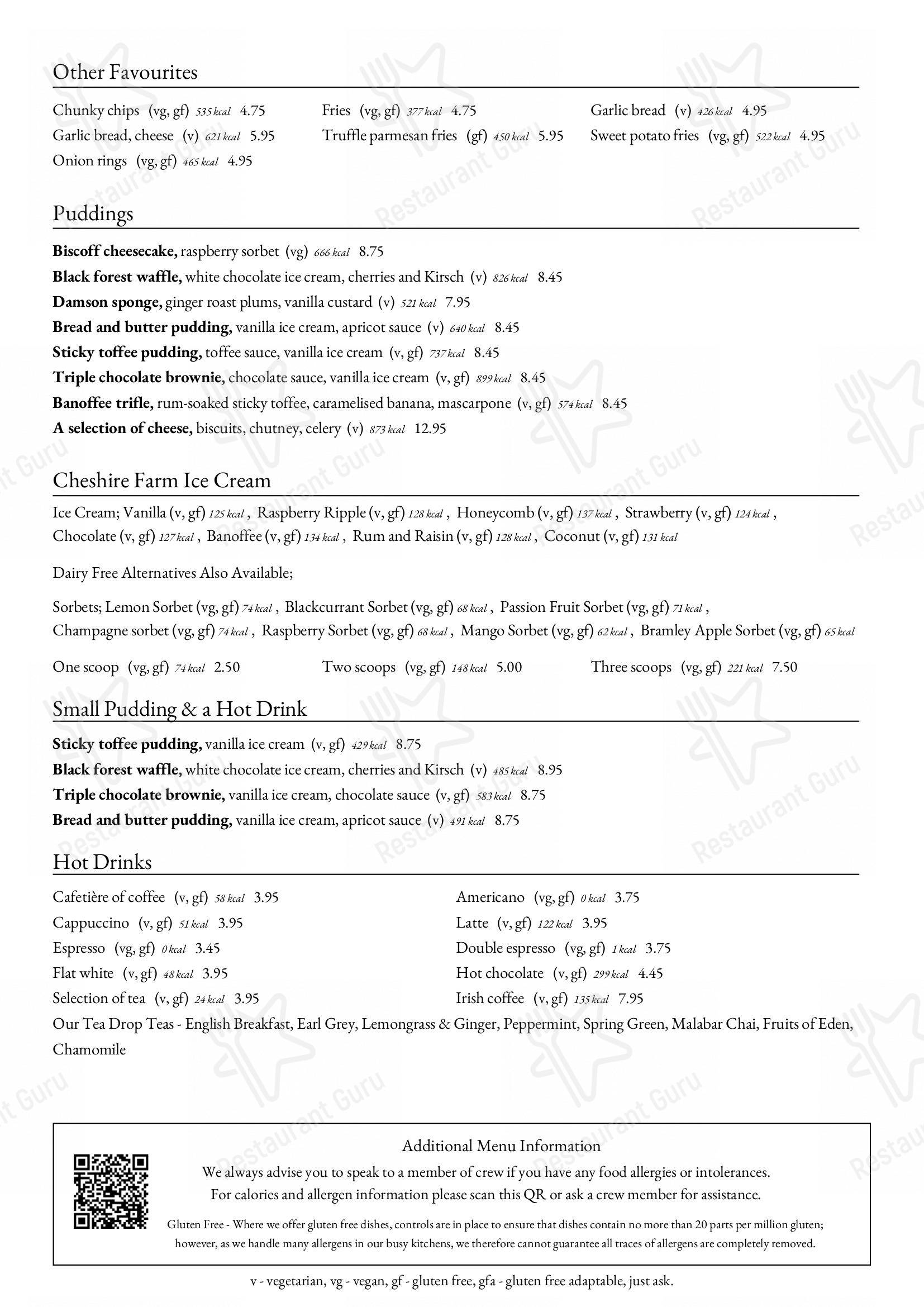 Menu at The Inn at Shipley pub & bar, Perton, Bridgnorth Rd