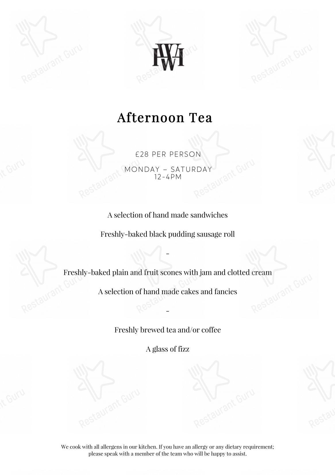 Menu at The White Horse in Churton pub & bar, Holt, Chester Rd