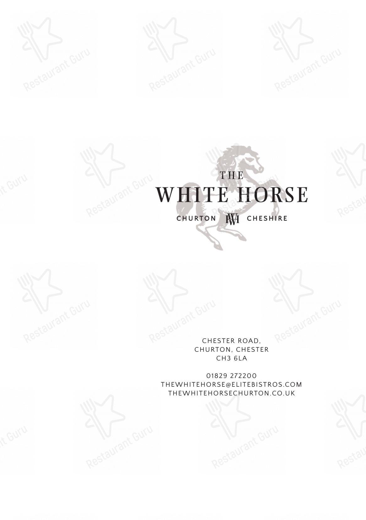 Menu at The White Horse in Churton pub & bar, Holt, Chester Rd