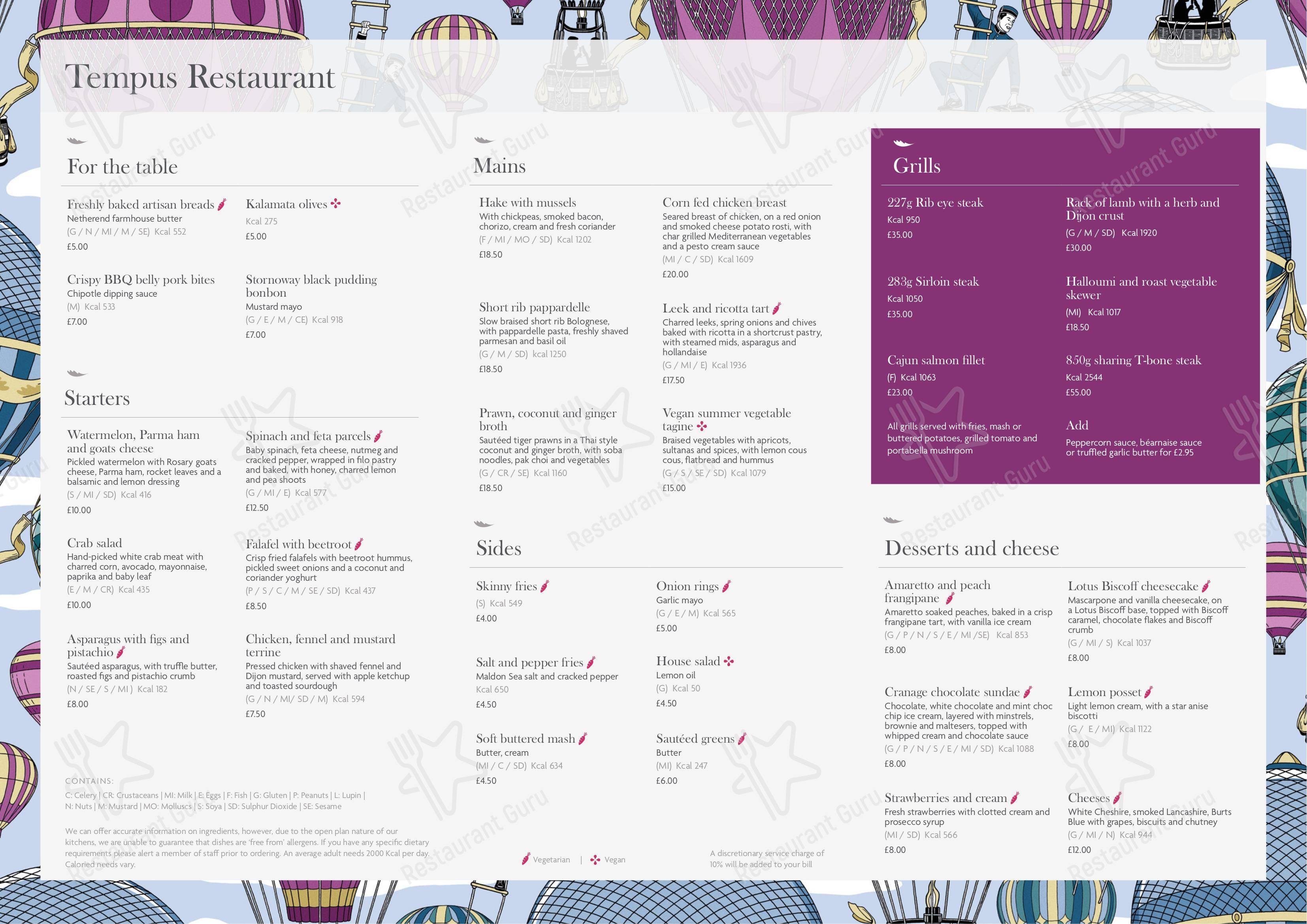 Menu at De Vere Cranage Estate pub & bar, Cranage