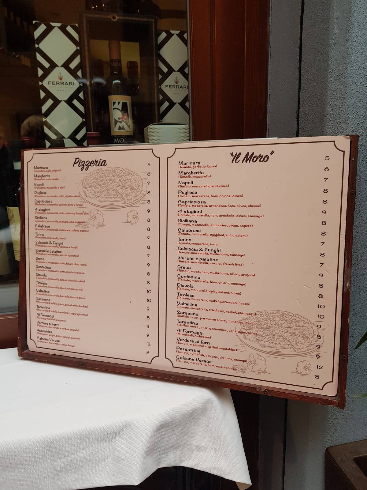 Menu da Ristorante "Il Moro", Bologna