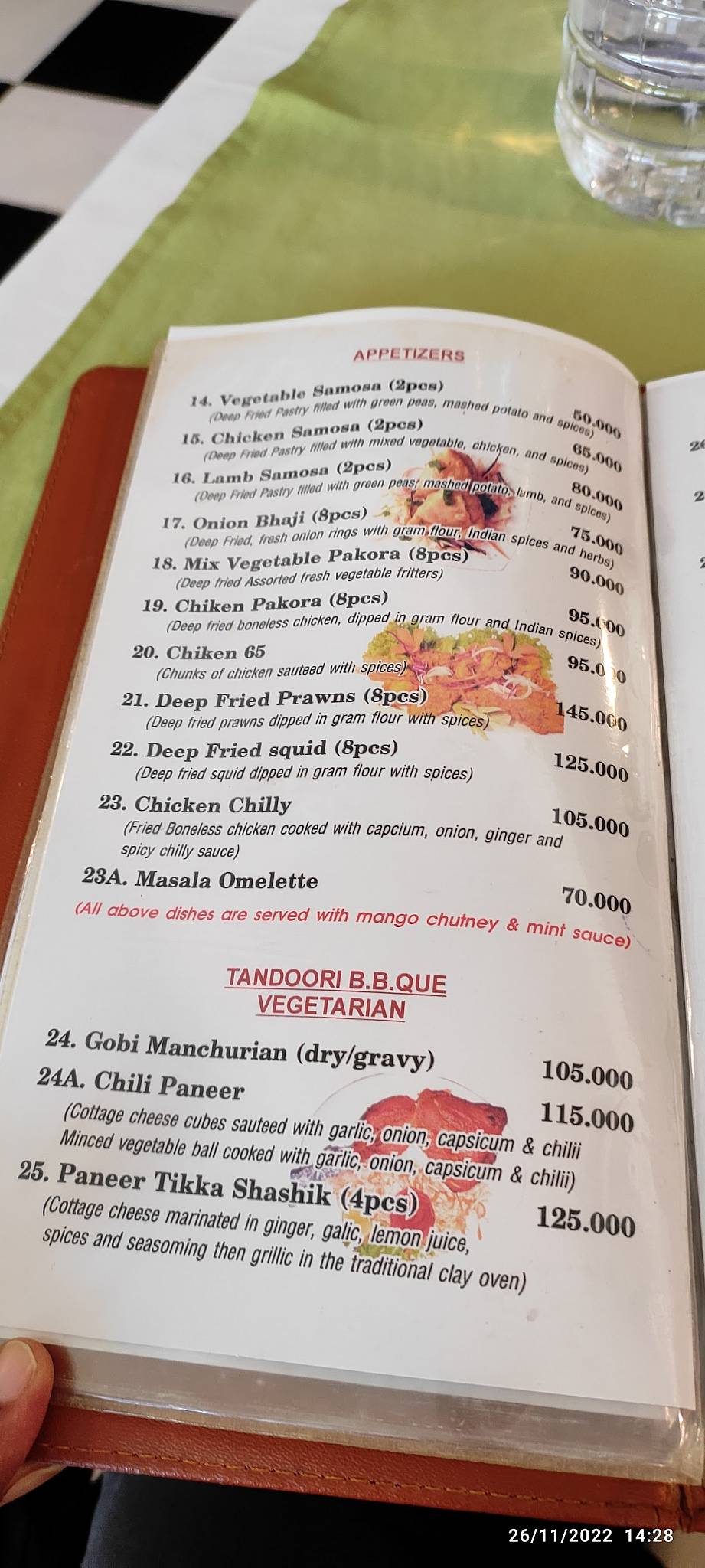 Menu at Shiva-Shakti Indian Restaurant, Hue