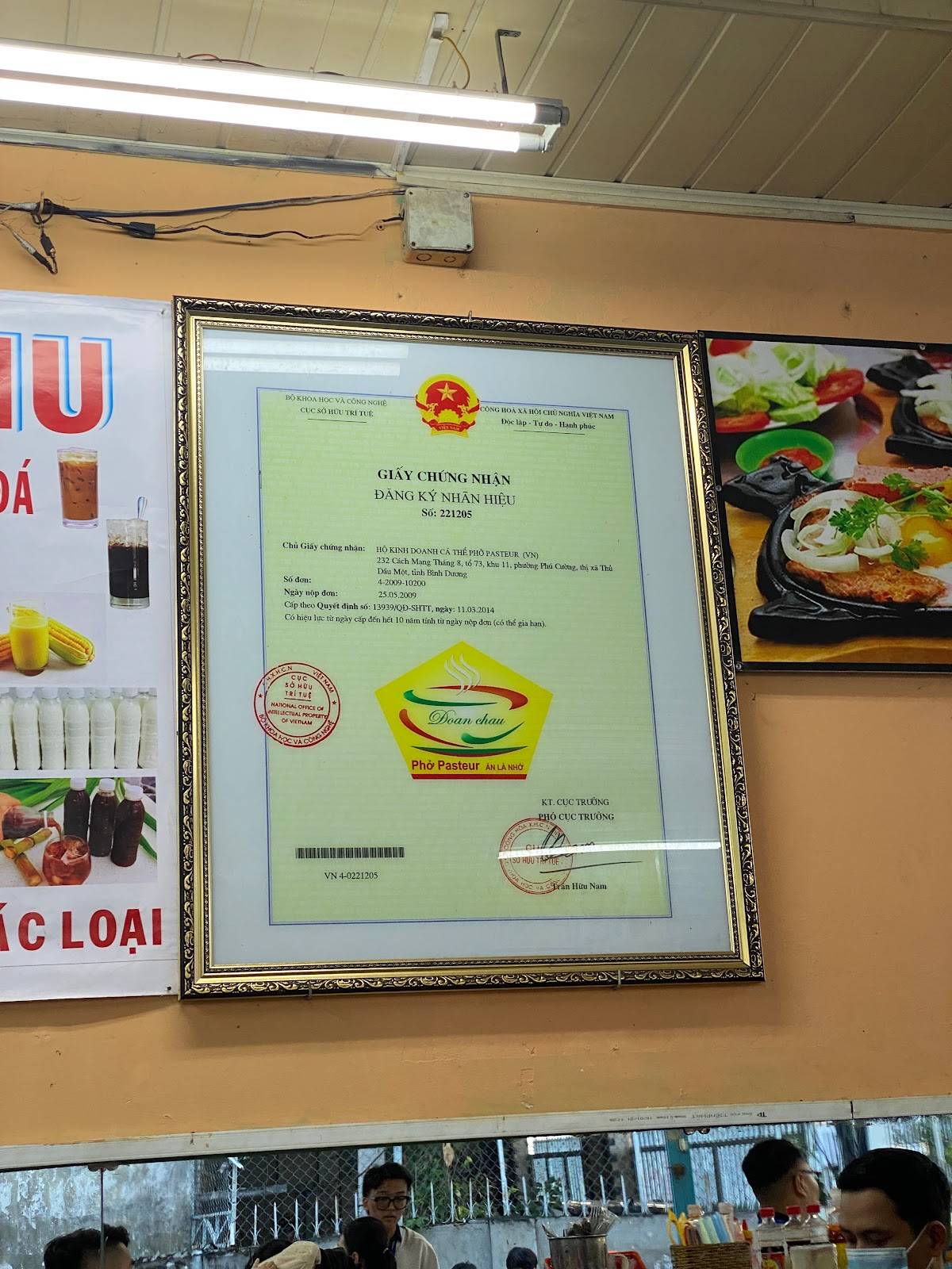 Menu at Phở Pasteur restaurant, Thu Dau Mot, 232 Đ. Cách Mạng Tháng Tám