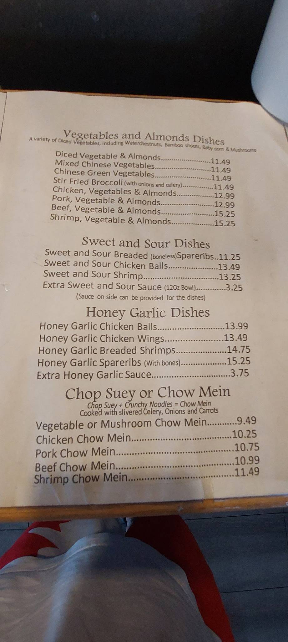 Menu at Yang’s Fine Kitchen restaurant, Penetanguishene