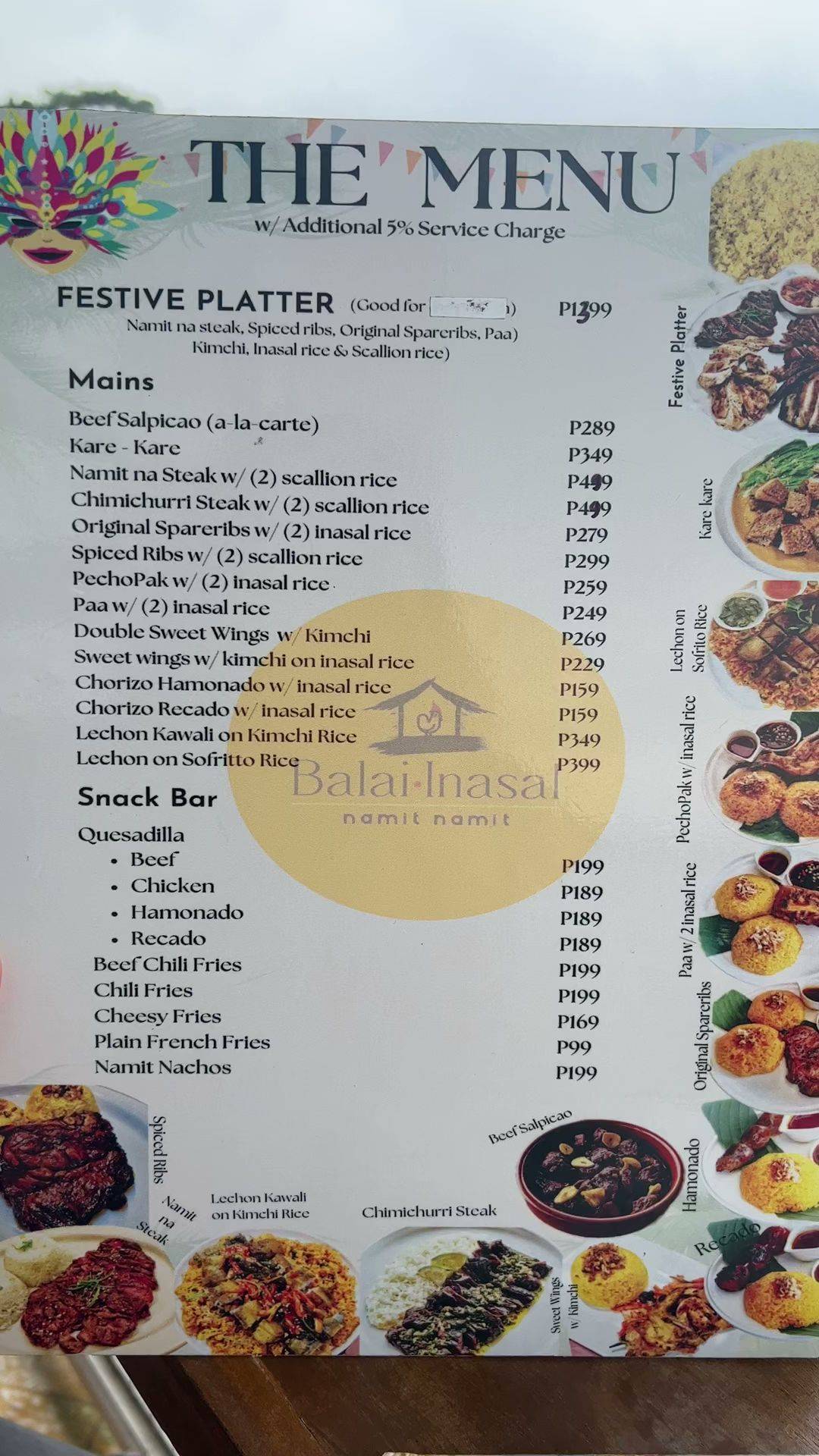 Carta del restaurante Balai Inasal Baguio, Baguio
