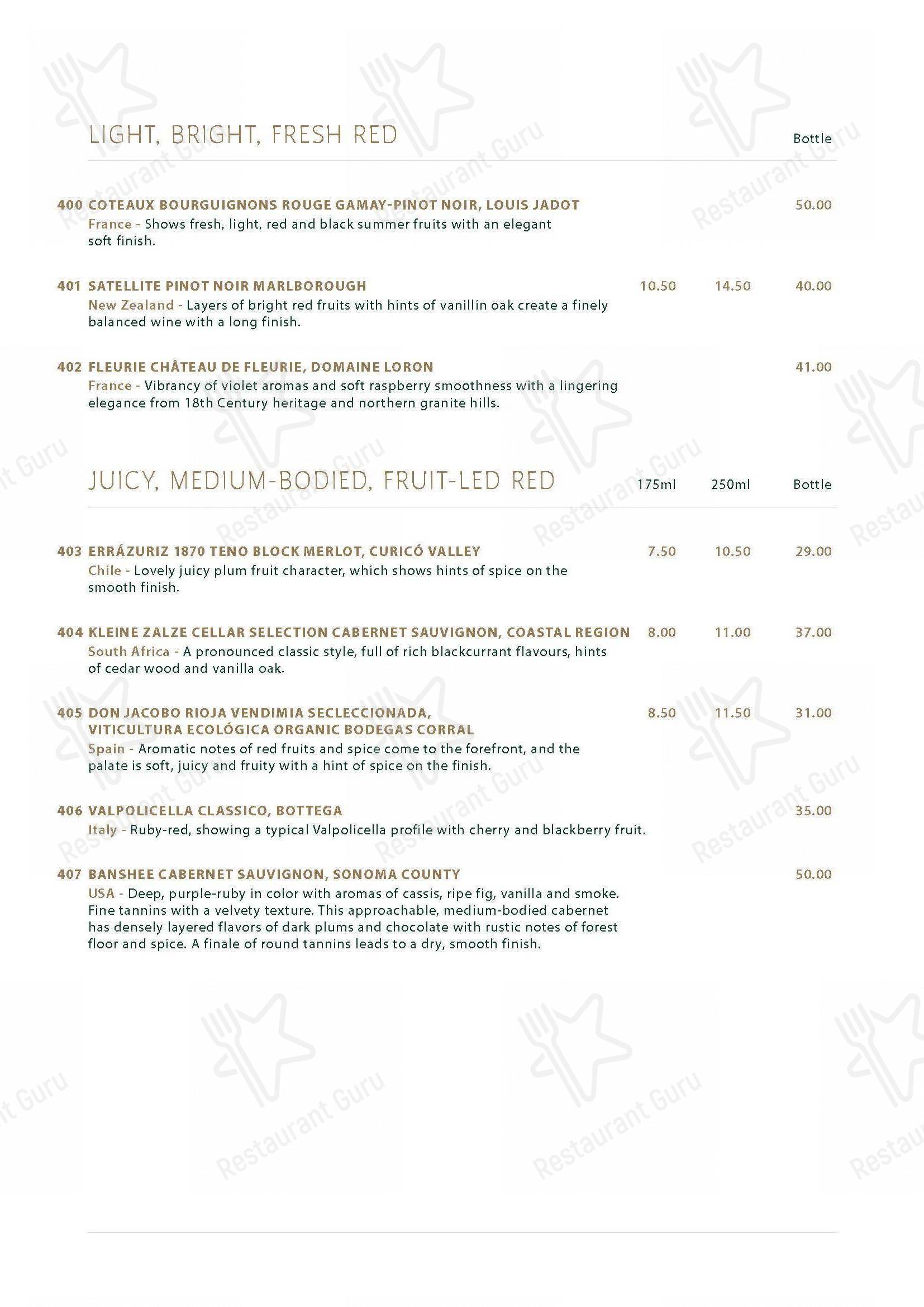 Menu at Fourteen Sky Bar & Restaurant, Milton Keynes