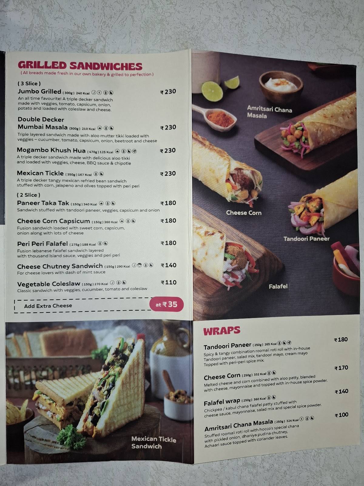 Menu at Hocco Eatery Kim Surat, India