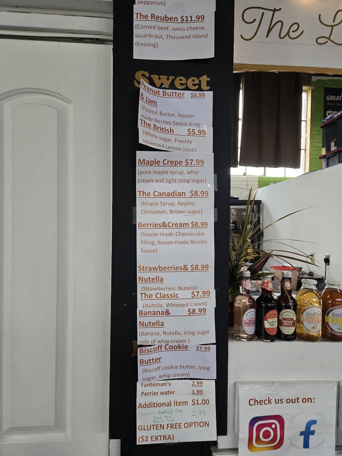 Menu at The Little Crepe Shop restaurant, London
