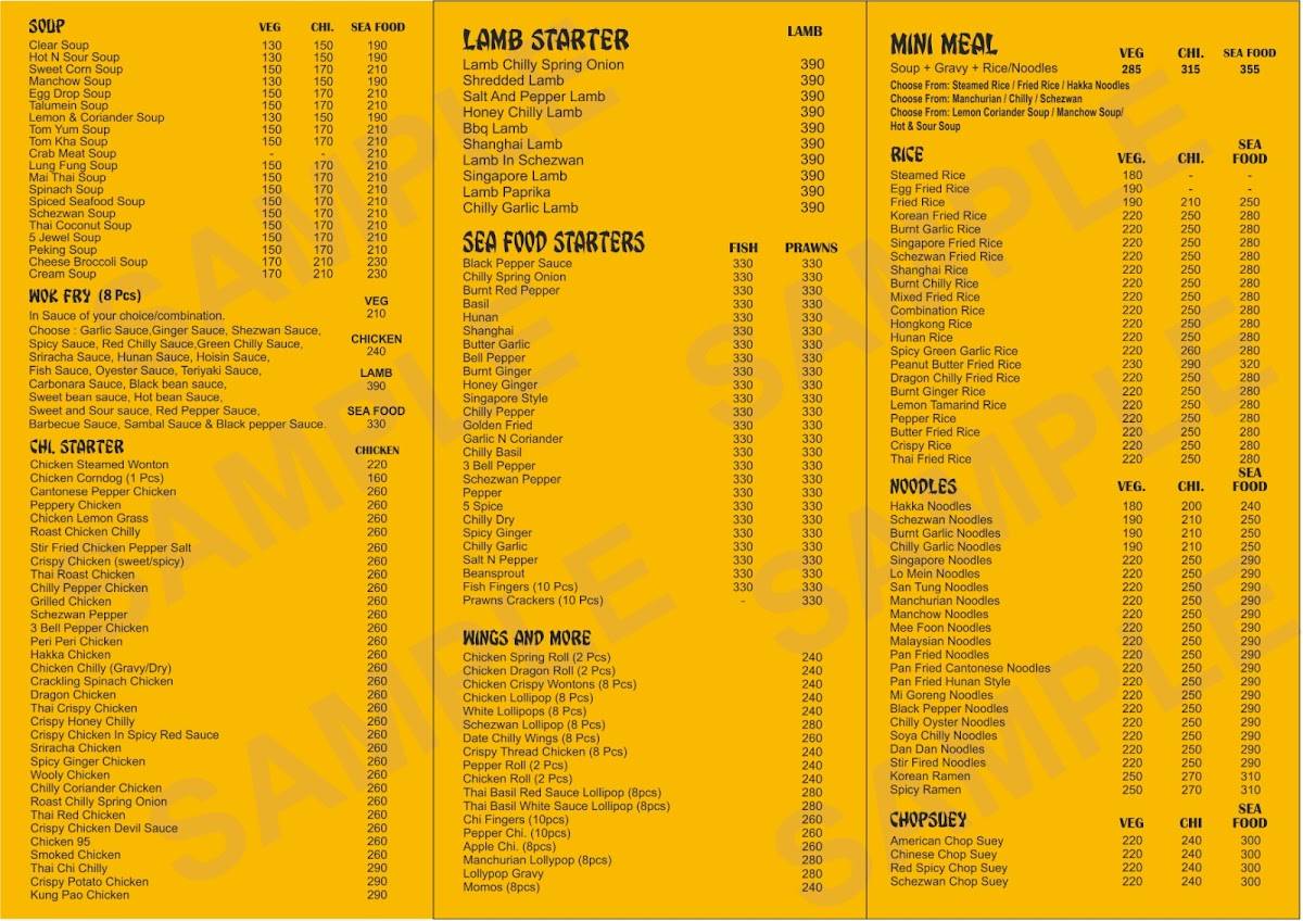 Menu at Asia Wok Restro Halal Chinese Korean Thai etc, Thane