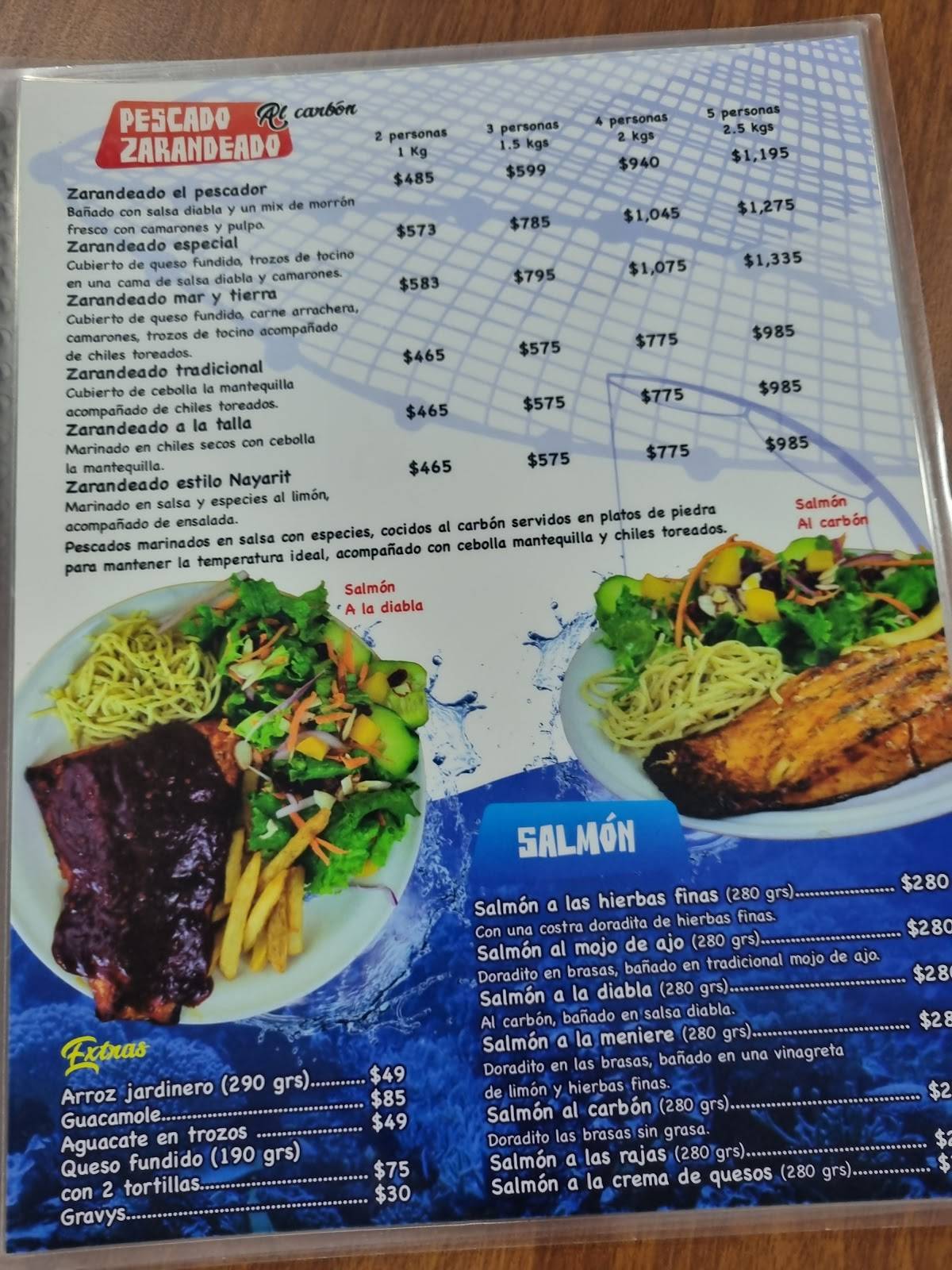 Carta del restaurante El Pescador Sinaloense,Gustavo baz, Tlalnepantla