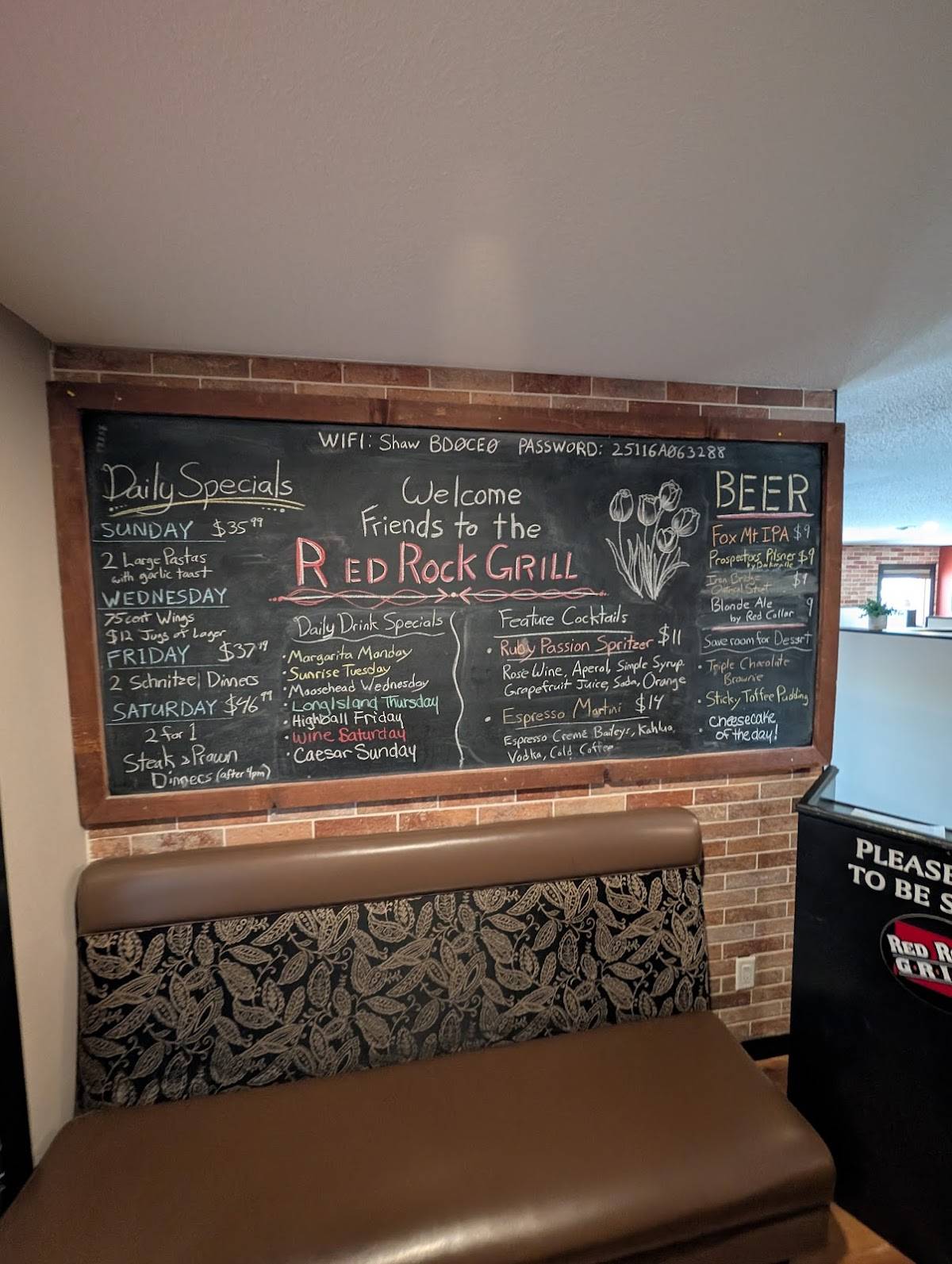 Menu at Red Rock Grill Ltd restaurant, 100 Mile House, Reservations ...