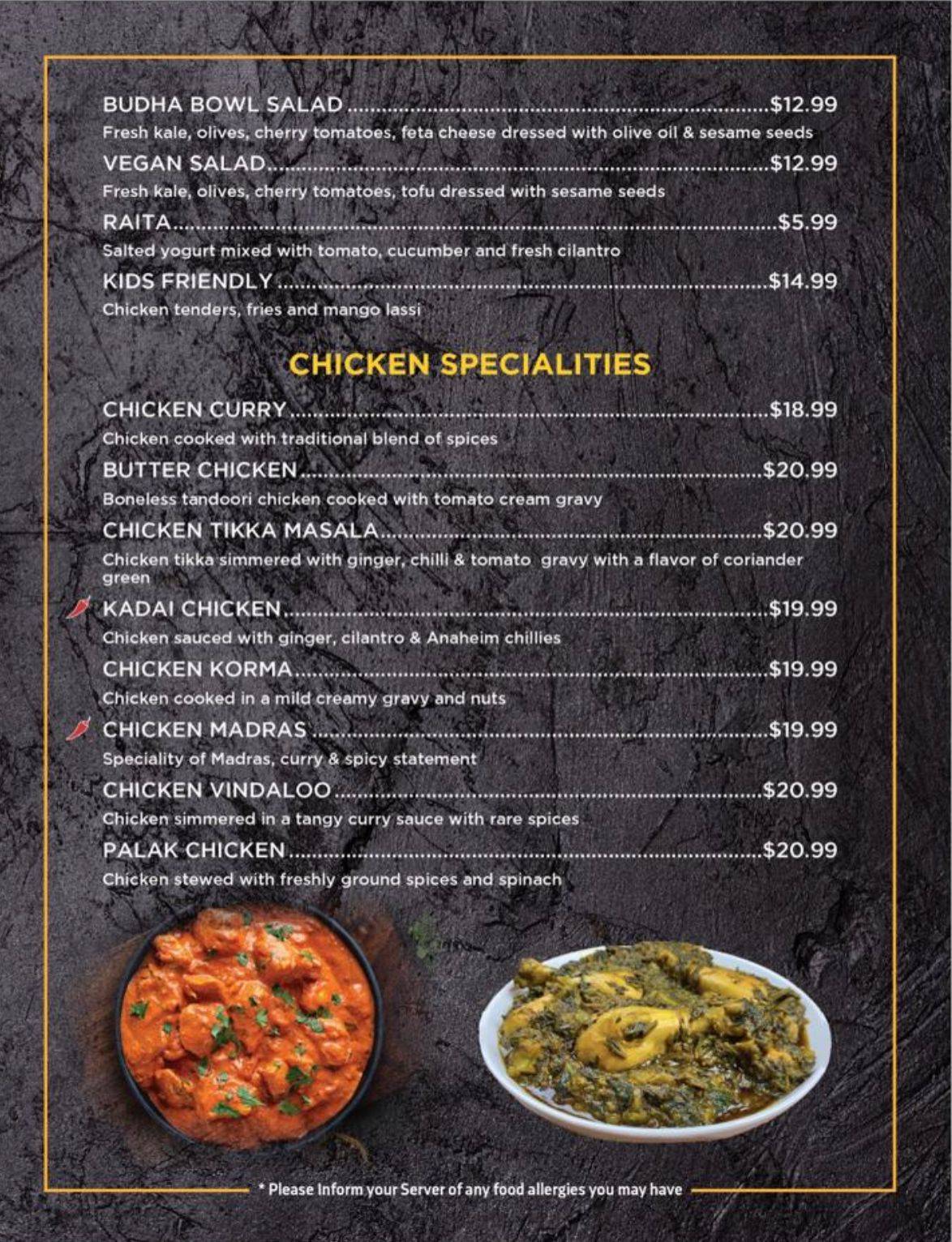 Menu at Tandoori Bites Indian Cuisine restaurant, 100 Mile House