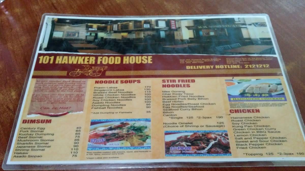Menu at 101 Hawker Food House - Makati restaurant, Makati, 102