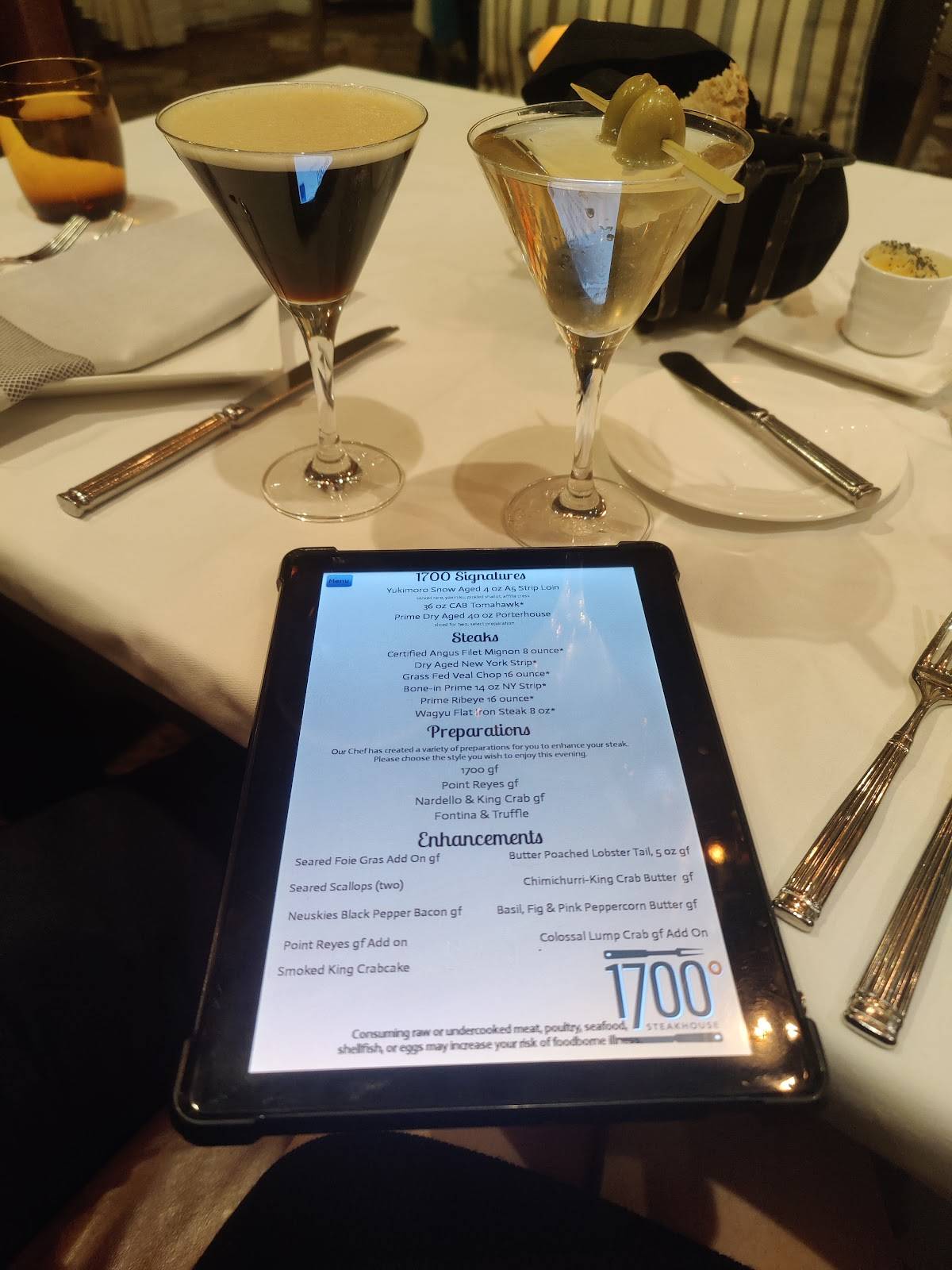 Menu at 1700 Degrees Steakhouse, Harrisburg