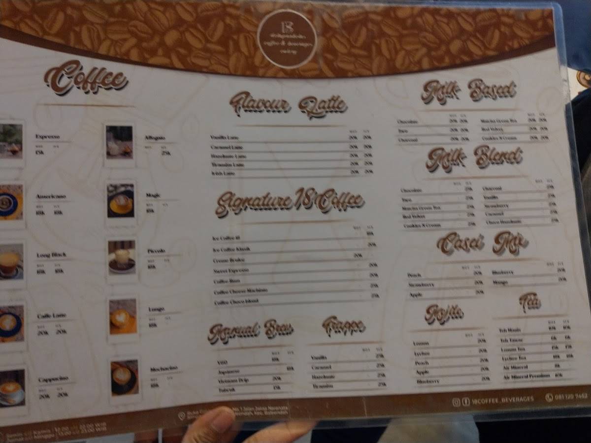 Menu at Delapan Belas Coffee And Beverages Cabang Baleendah, Bandung